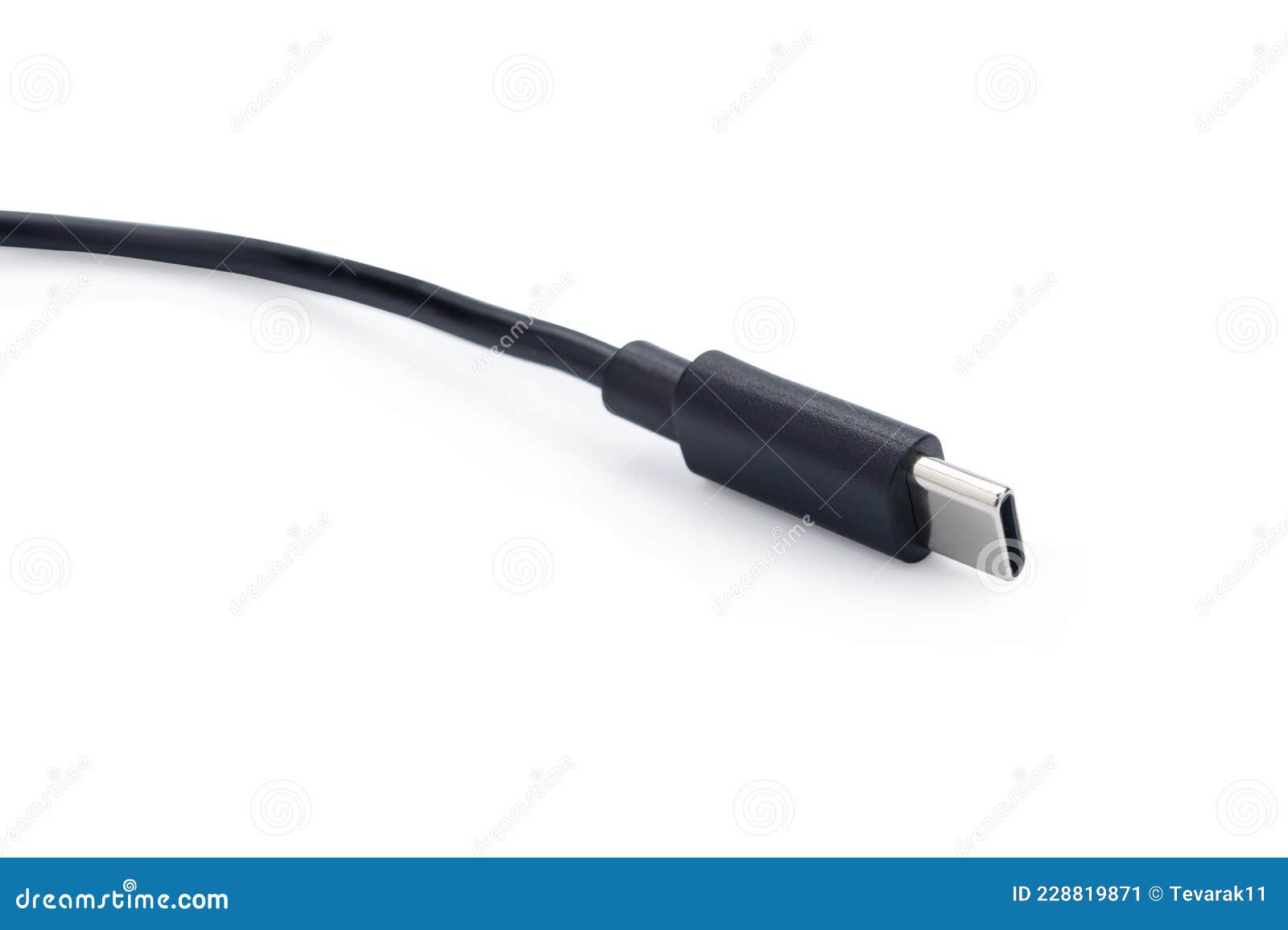 USB Type C Cable Isolated on White Background. with Clipping Path Stock ...
