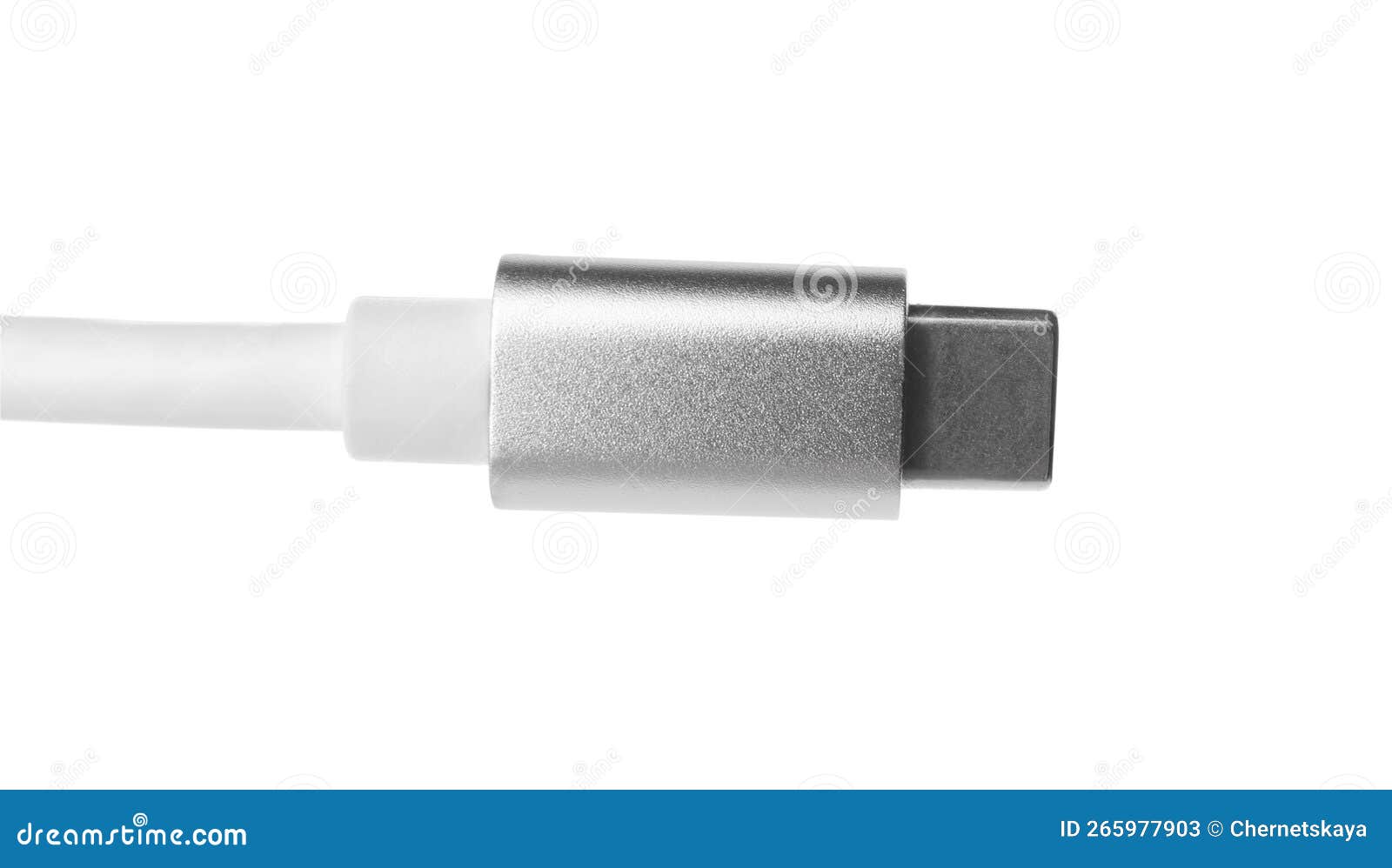 USB Type C Cable Isolated on White. Modern Technology Stock Image ...