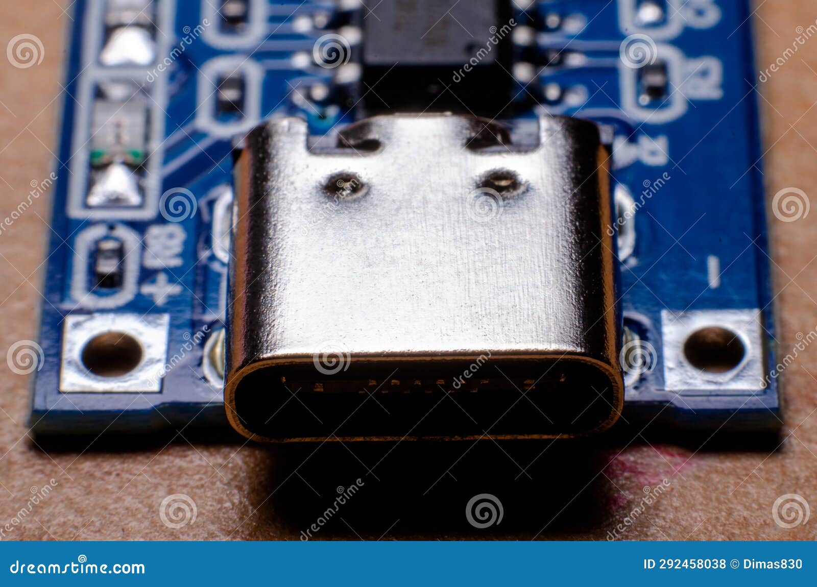 USB Type-C Connector Close-up on the Board Stock Photo - Image of ...