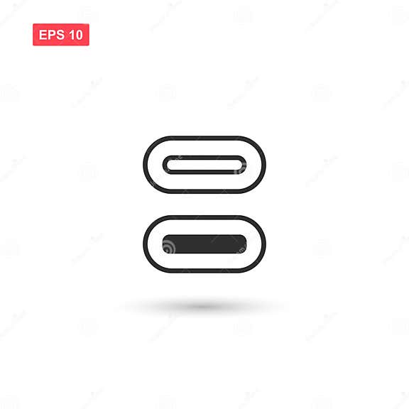 Usb Type C Icon Vector Design Isolated Stock Vector - Illustration of ...