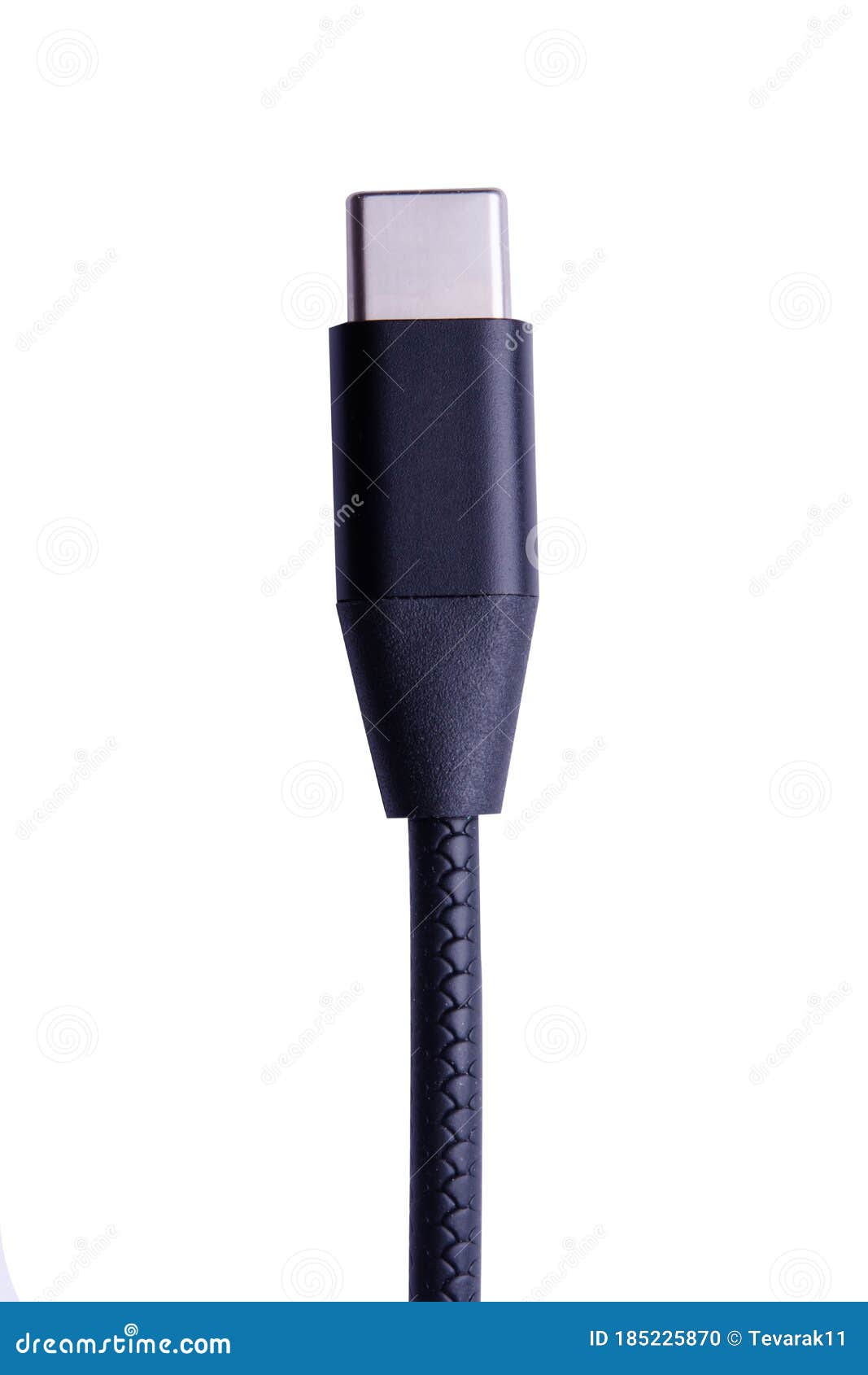 USB Type C, USB-C Isolated on White Background with Clipping Path Stock ...