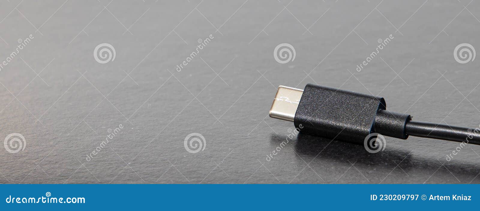 USB Type-c Jack Cable for Mobile Phone on Table Common Device Tool ...