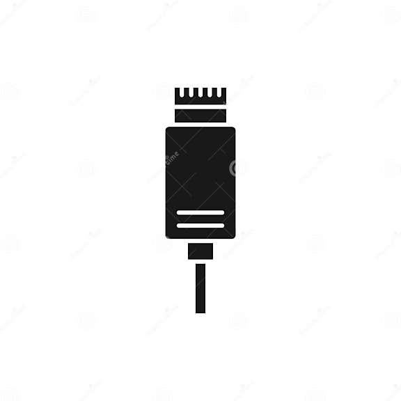 USB Type C Line Icon Isolated on White Background Stock Illustration ...