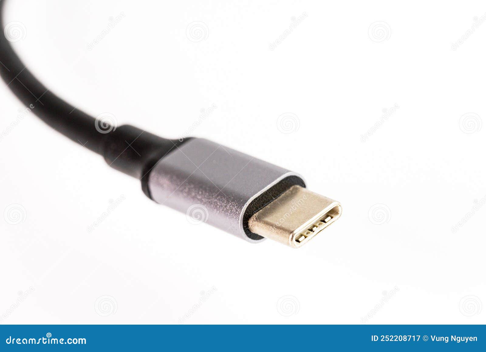 Close-up of USB Type-c Cable Isolated on White Background Stock Image ...