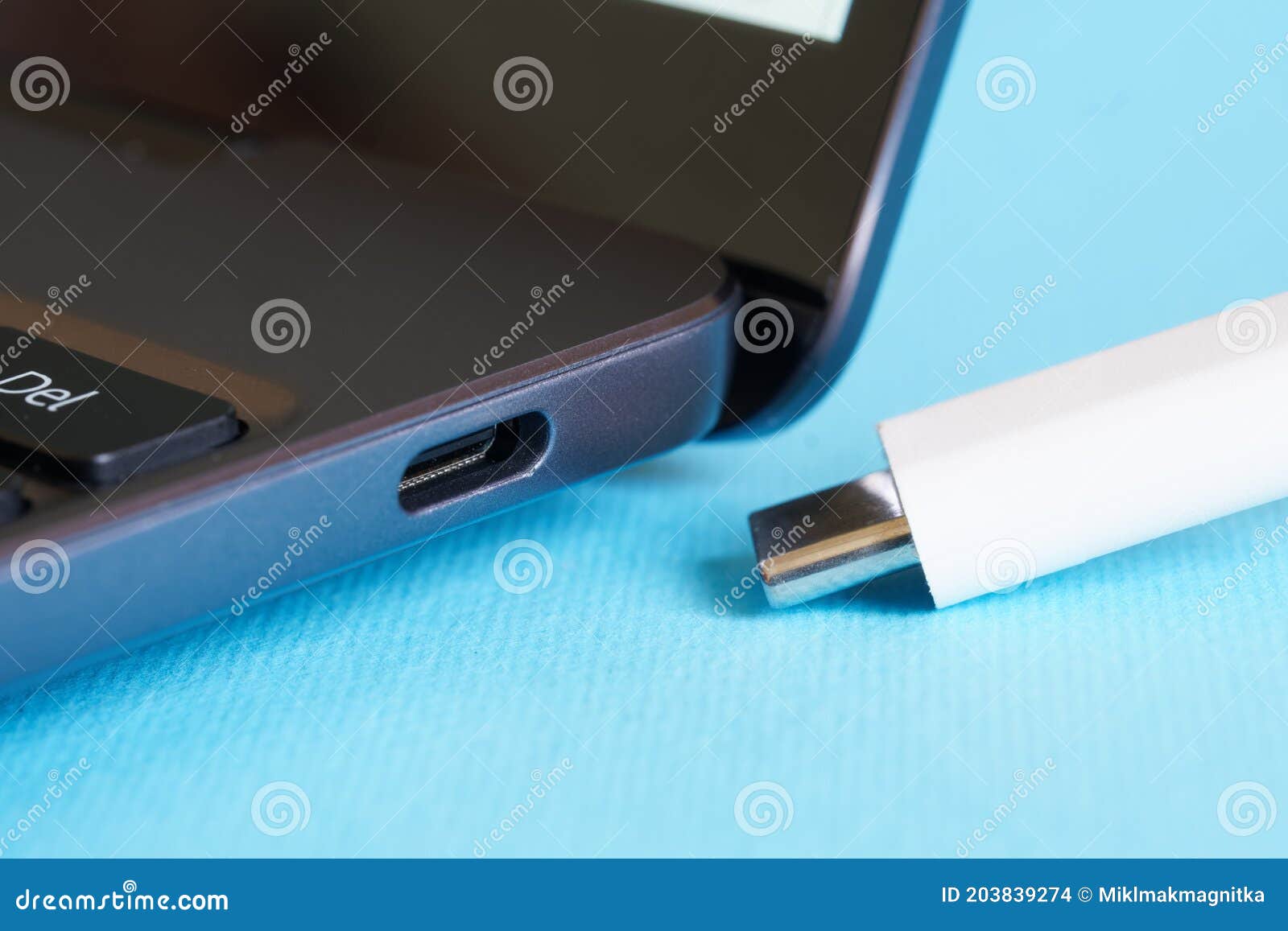 USB Type-c Port on a Modern Laptop - Ultrabook and the Corresponding ...