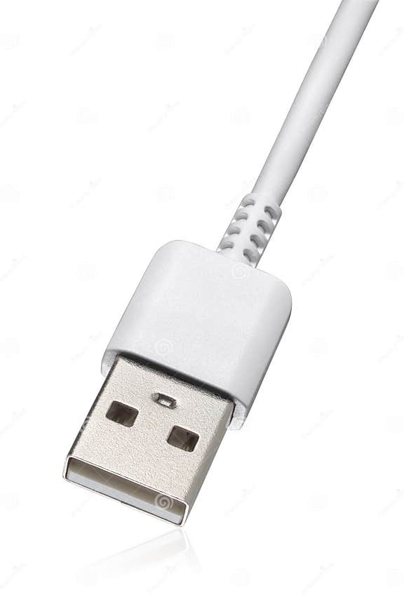 USB Type-a Plug Connector Isolated on White Stock Photo - Image of ...