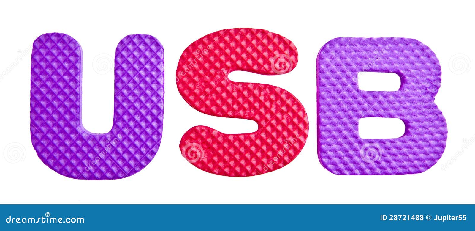 Usb - U S B - Rubbish Letters Stock Photo - Image of purple, style ...