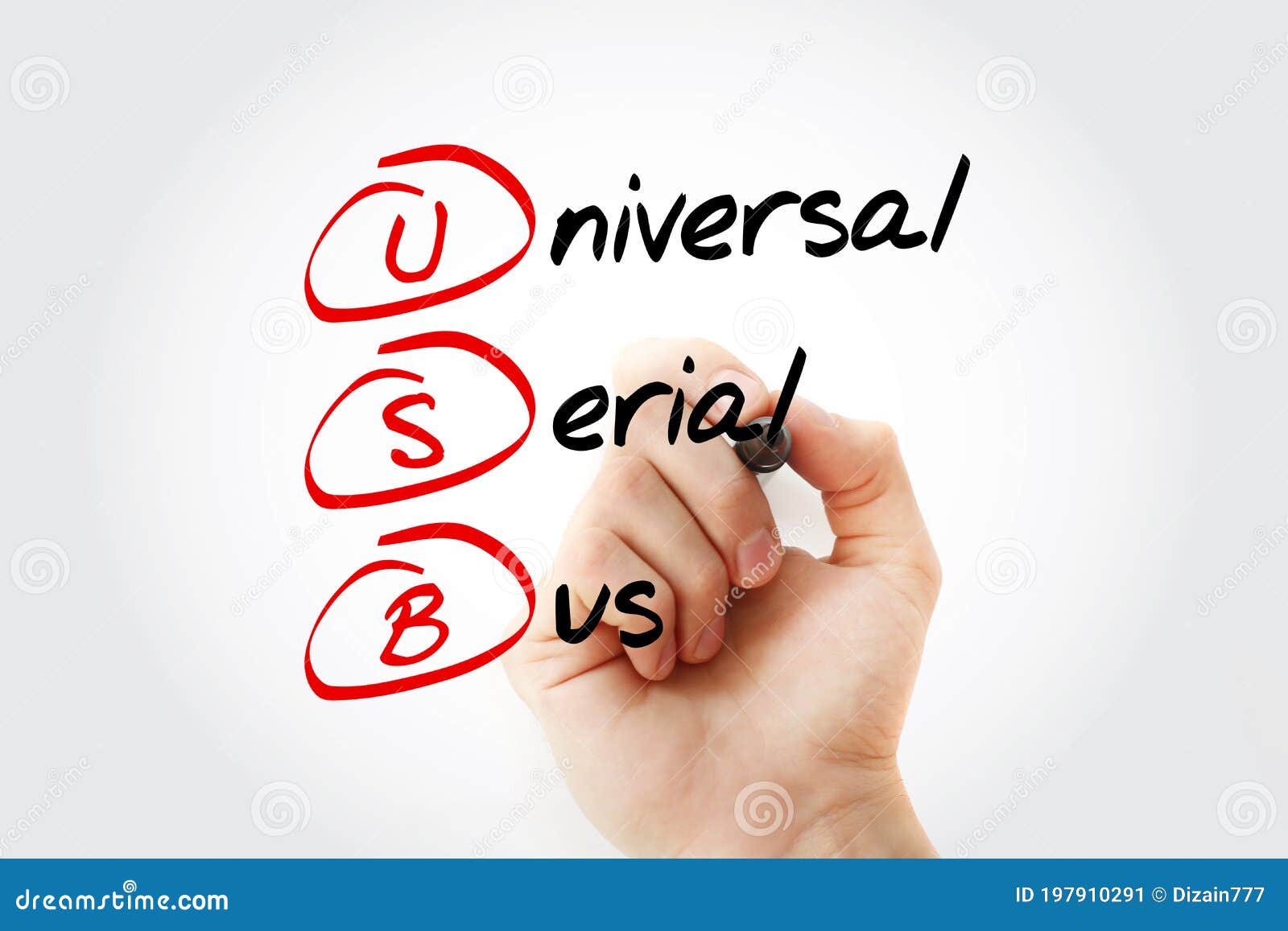 USB - Universal Serial Bus Acronym Stock Image - Image of connector ...