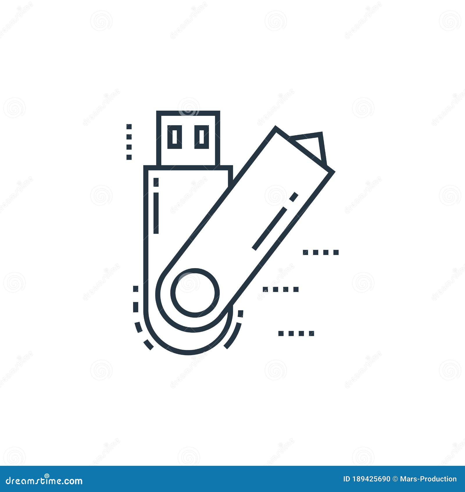 Usb Vector Icon Isolated on White Background. Outline, Thin Line Usb ...