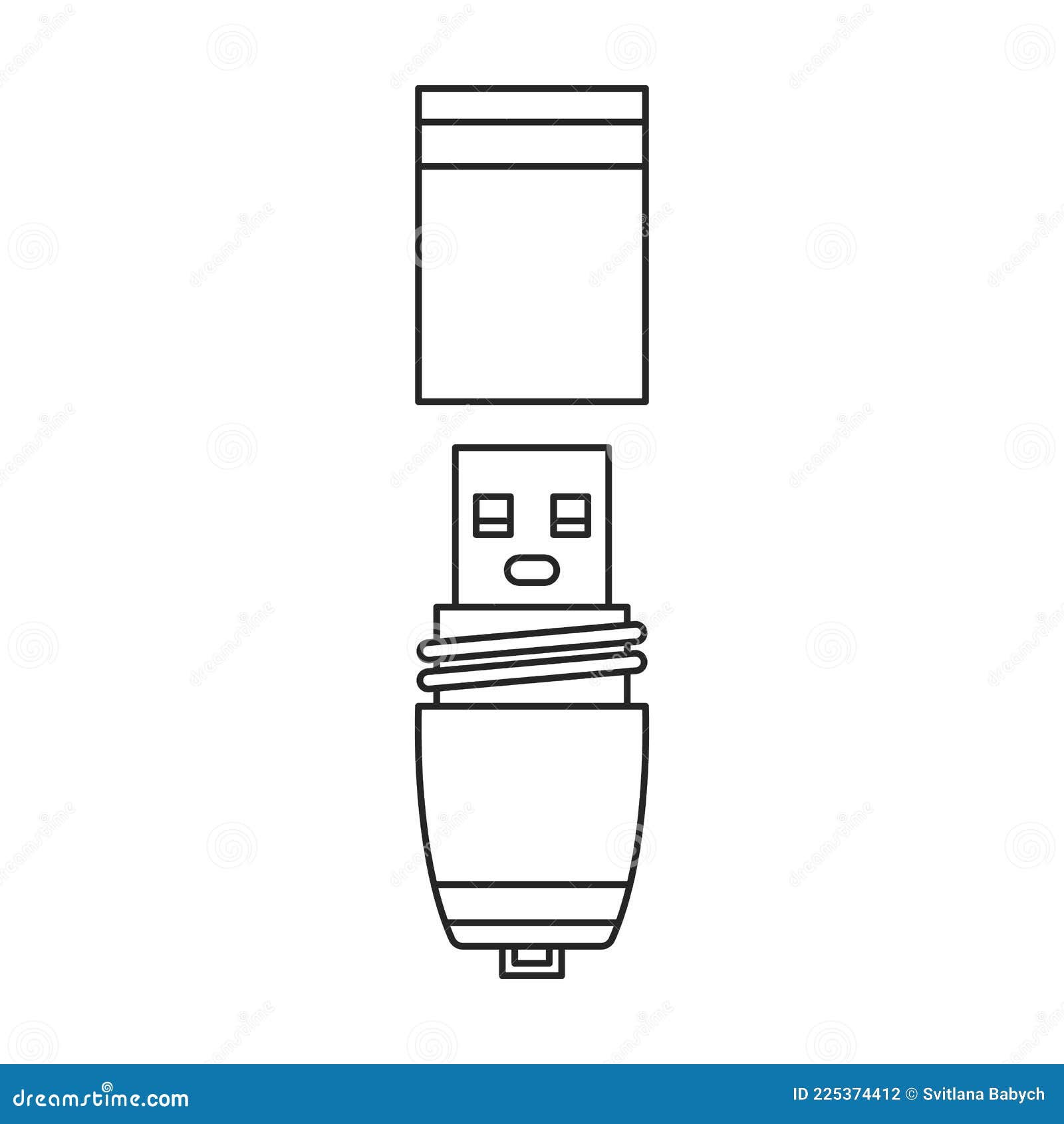 Usb Vector Icon.Outline Vector Icon Isolated on White Background Usb ...