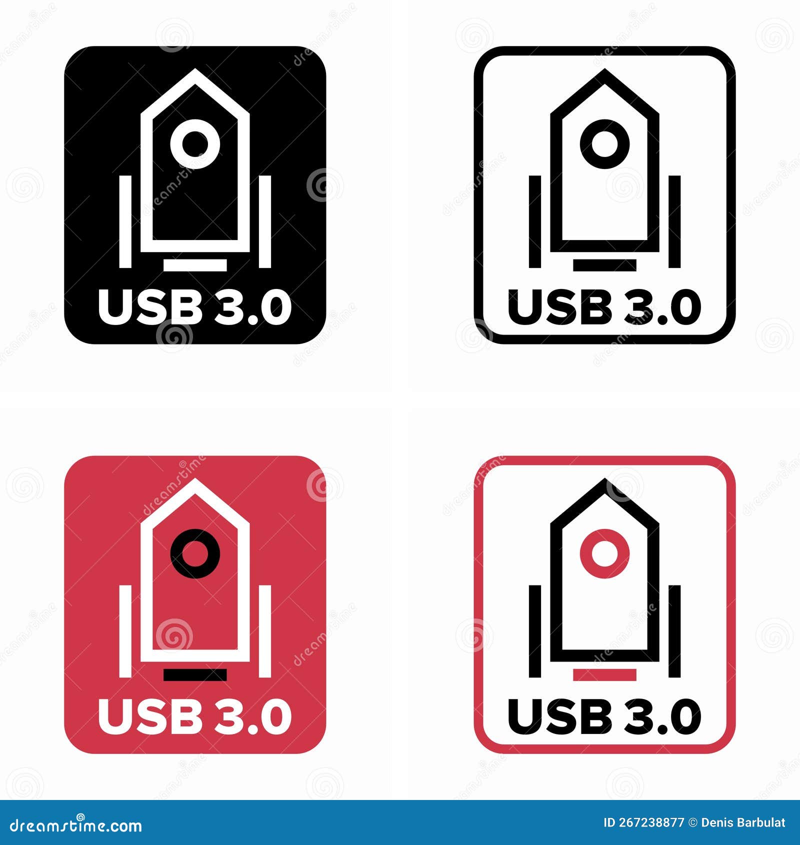 USB 3.0 Vector Information Sign Stock Vector - Illustration of digital ...