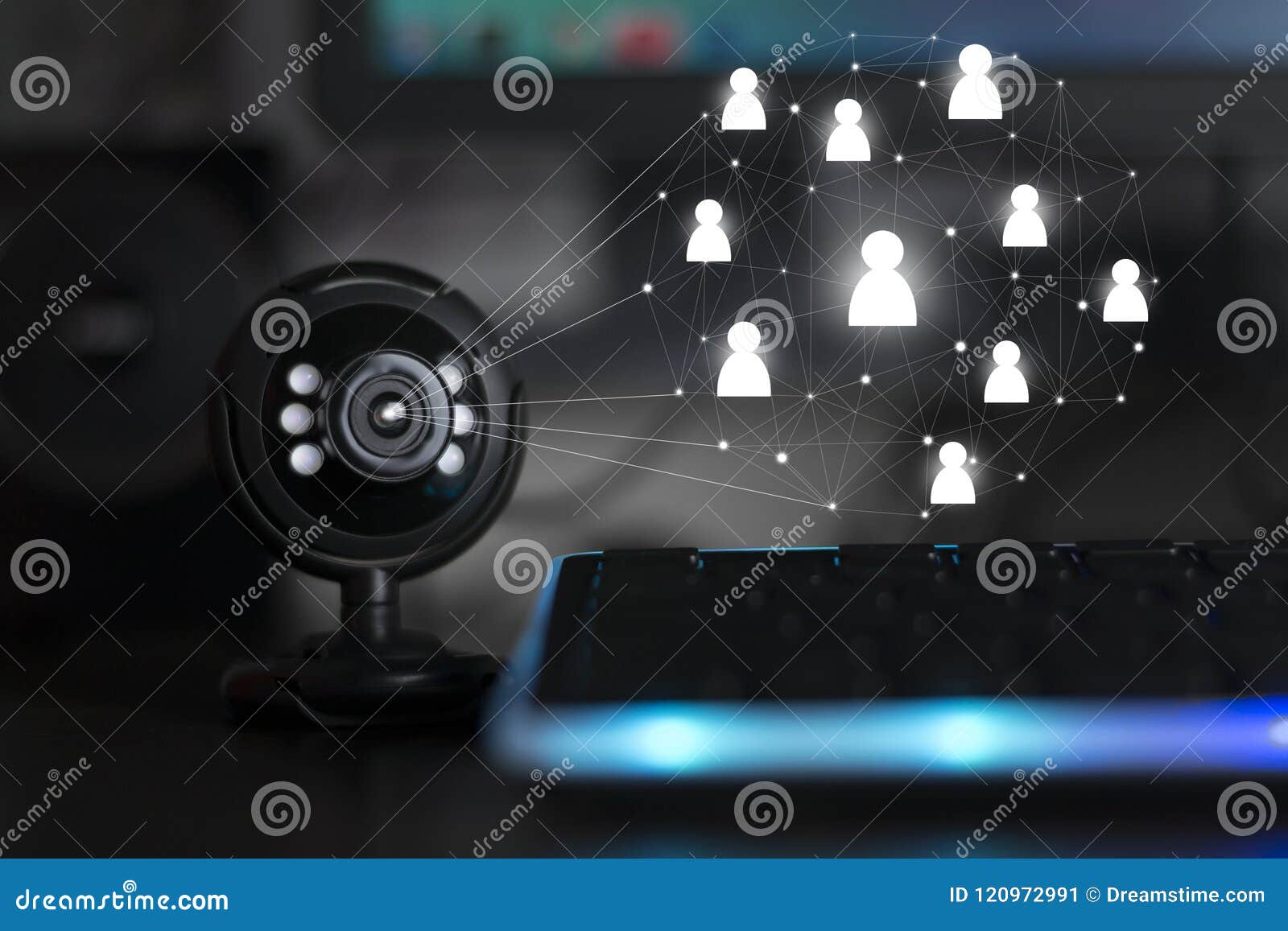 Usb Web Camera Webinar Conference Call Stock Image - Image of ...