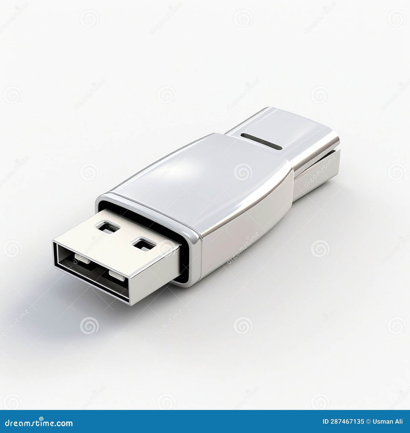 USB on White Background. AI Stock Image - Image of digital, device ...