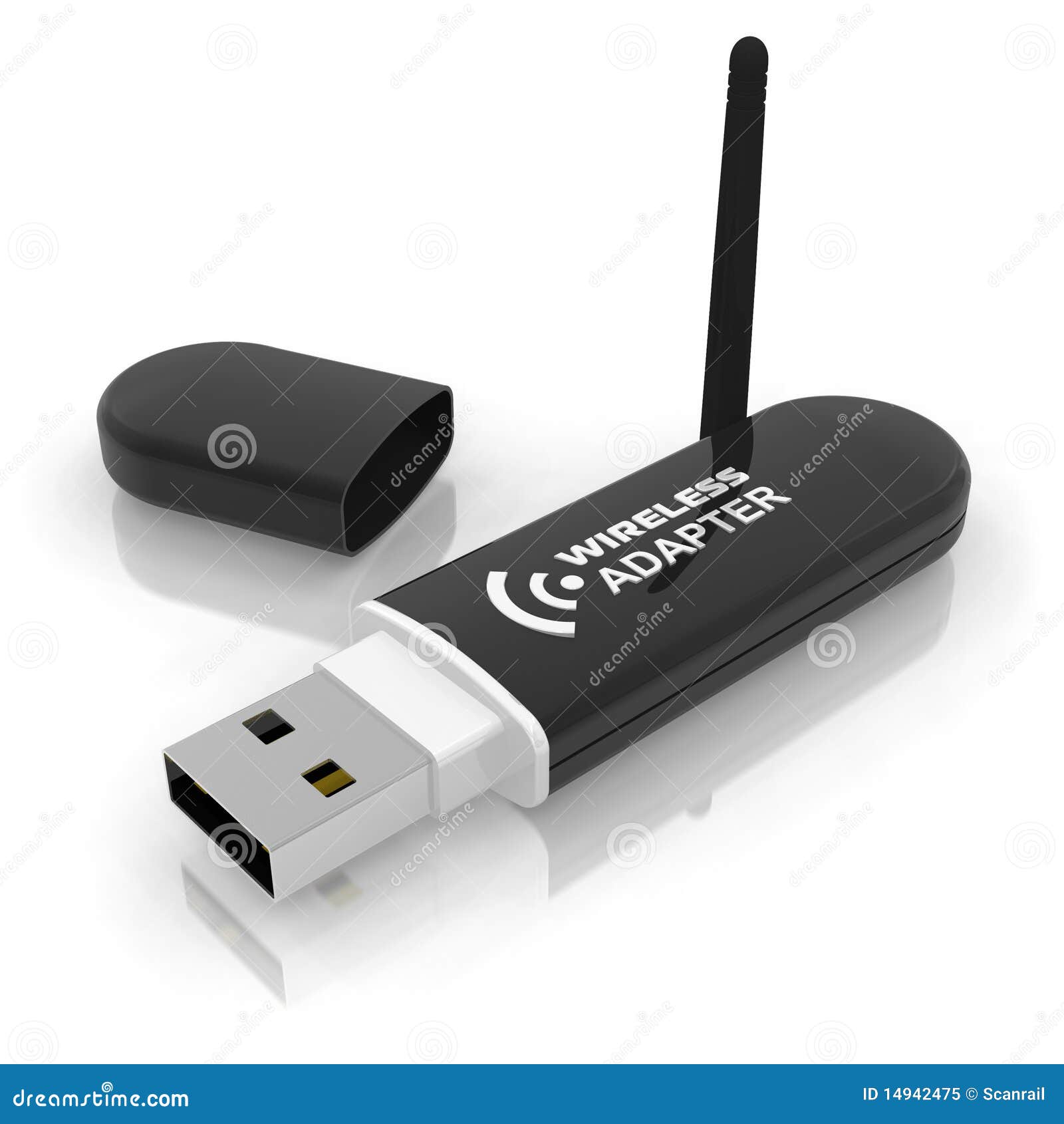 USB wireless adapter stock illustration. Illustration of network - 14942475
