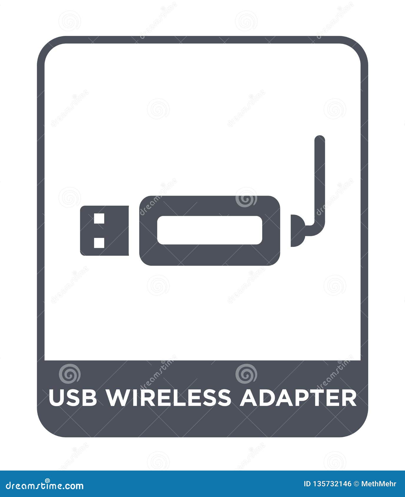 Usb Wireless Adapter Icon In Trendy Design Style. Usb Wireless Adapter ...