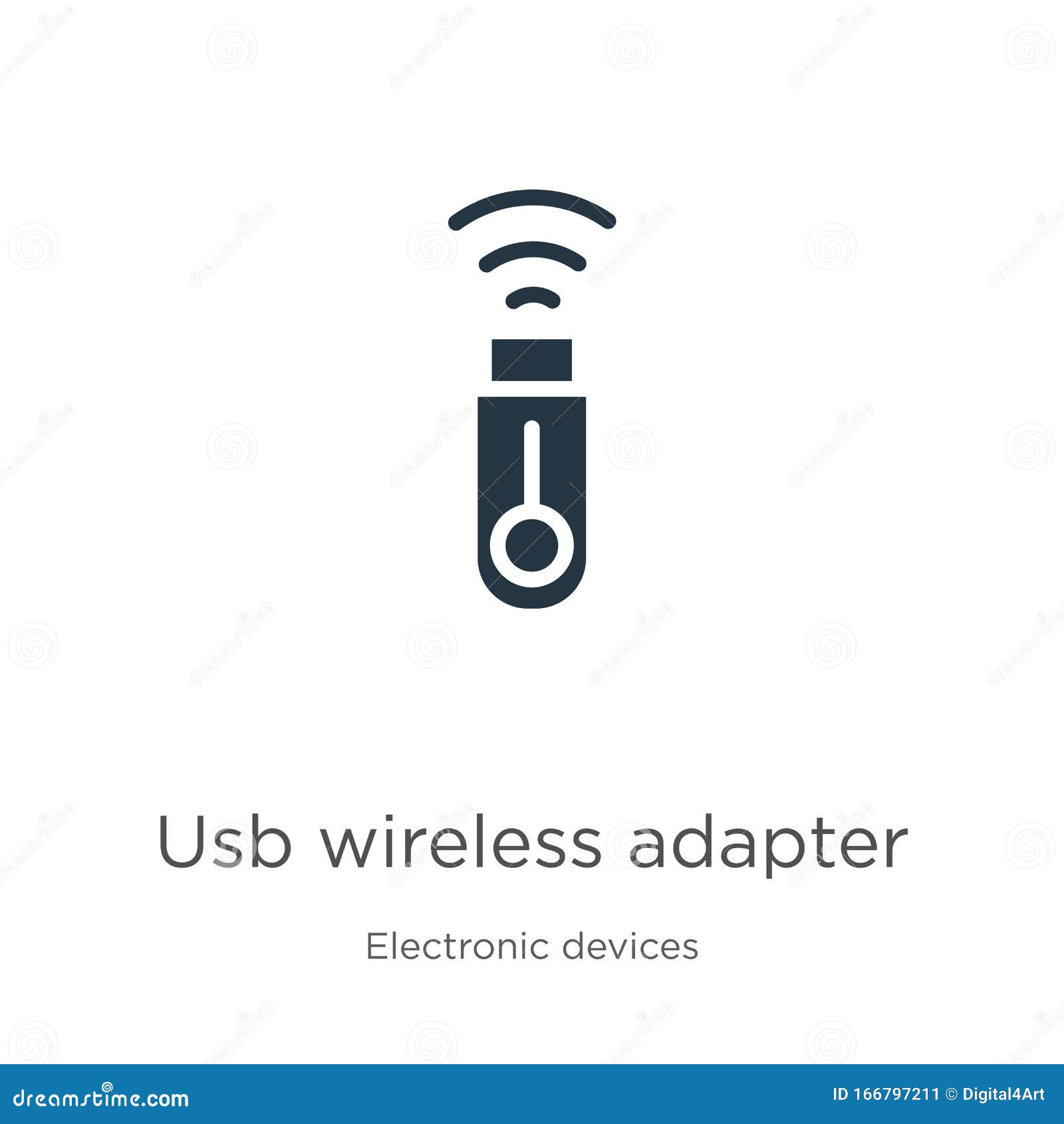 Usb Wireless Adapter Icon Vector. Trendy Flat Usb Wireless Adapter Icon ...