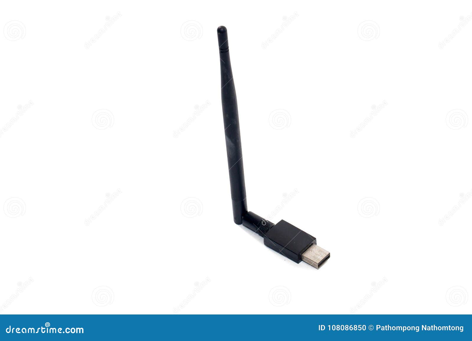Usb Wireless with Antenna on White Stock Photo - Image of antenna ...