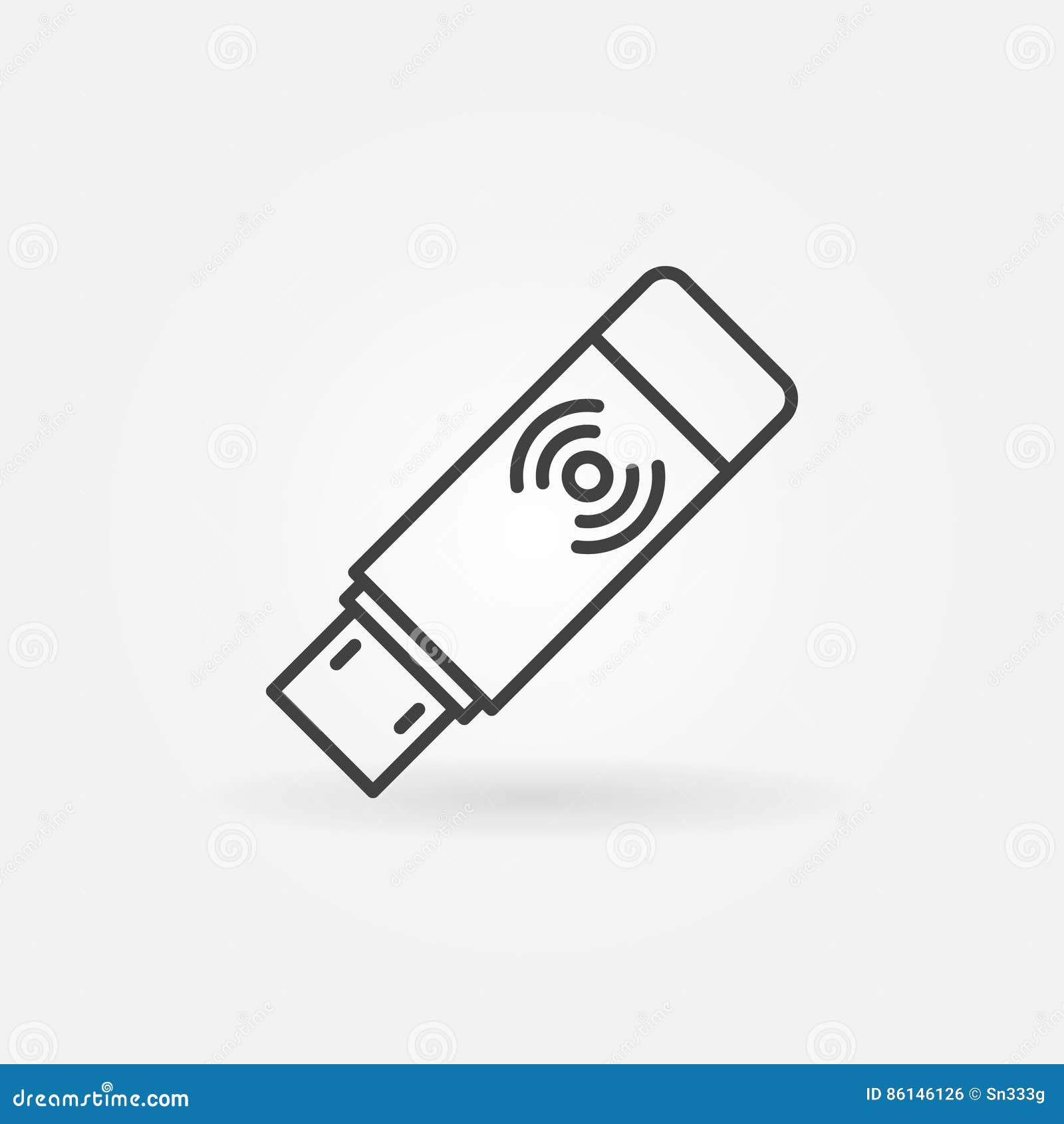 USB Wireless receiver icon stock vector. Illustration of computer ...