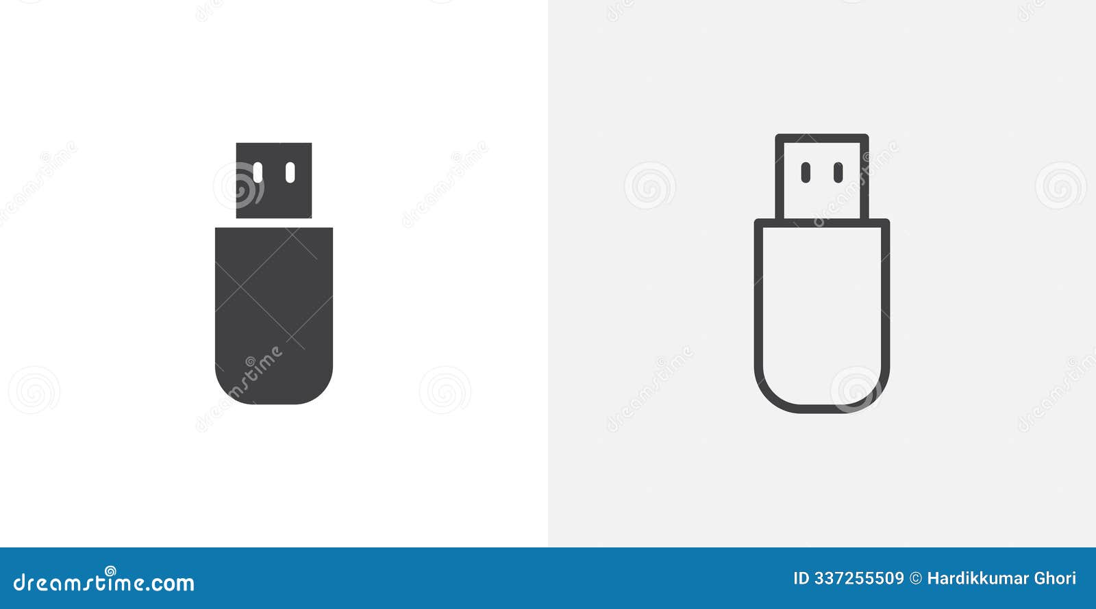 USBline in Thin Line Black Color. Flat Simple Vector Symbols ...