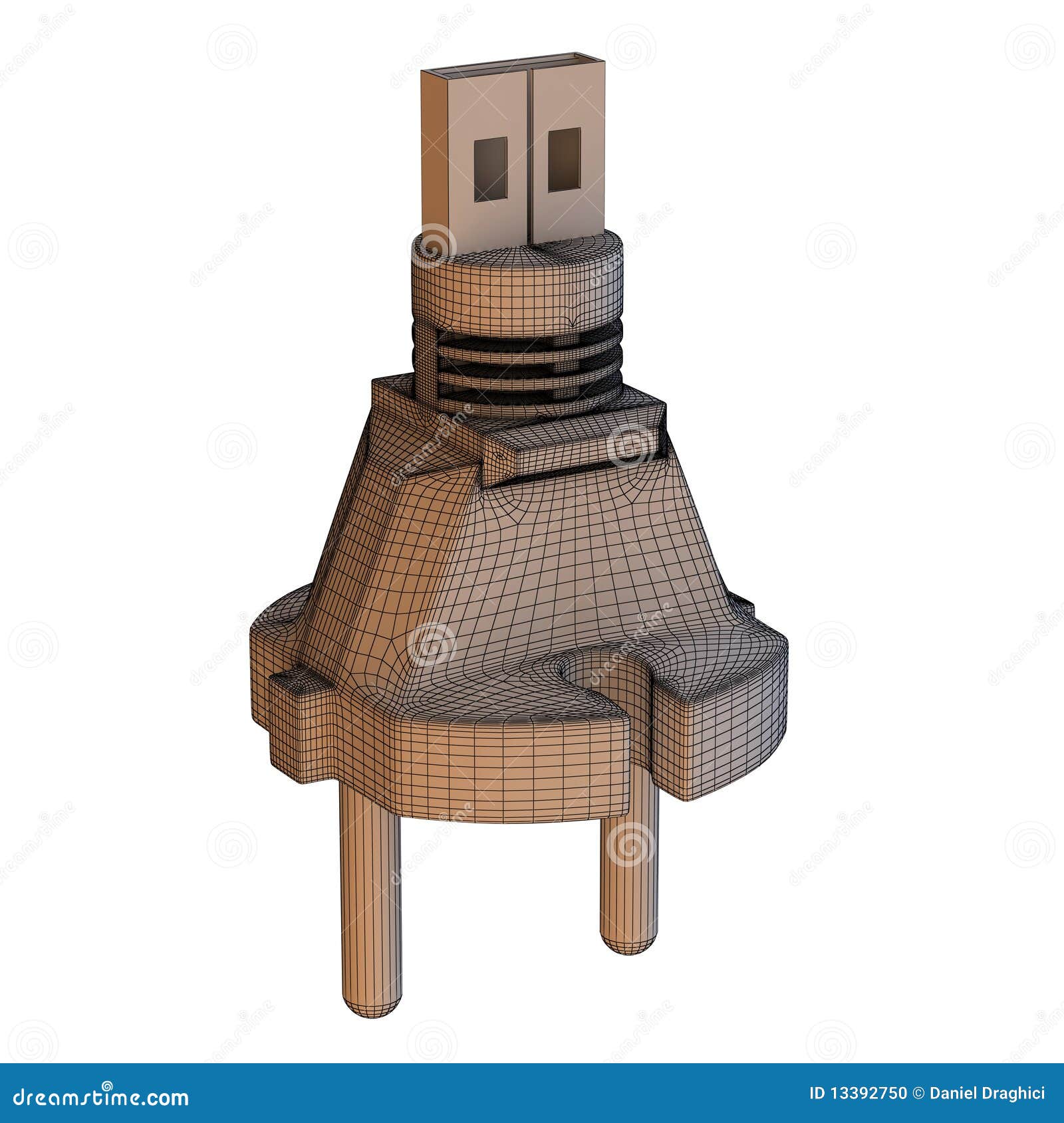 UsbNetzstecker Innen Wireframe Stock Abbildung - Illustration von ...