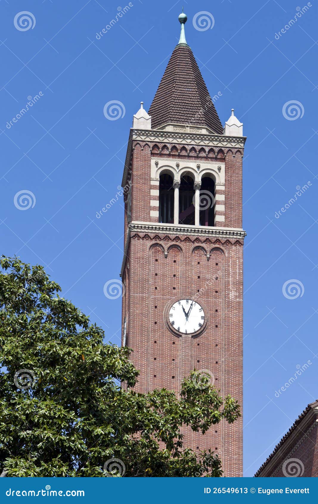 USC Clock Tower stock image. Image of cloudless, blue - 26549613