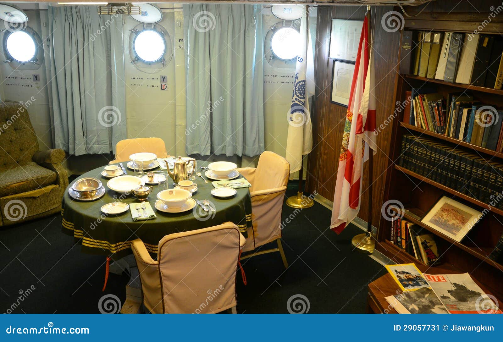 USCGC Ingham (WHEC-35) Captain Room Editorial Photo - Image of military ...
