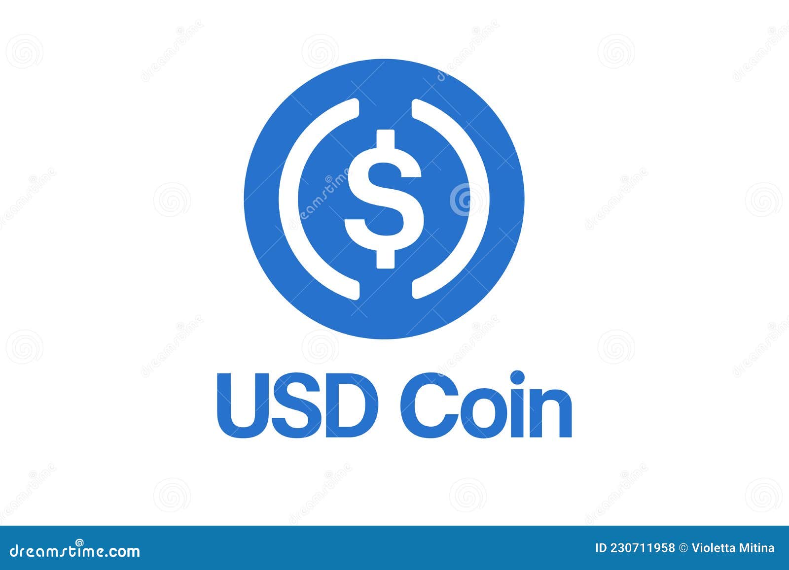 USD Coin Logos Vector Logo Text Icon Author S Development Stock Vector ...
