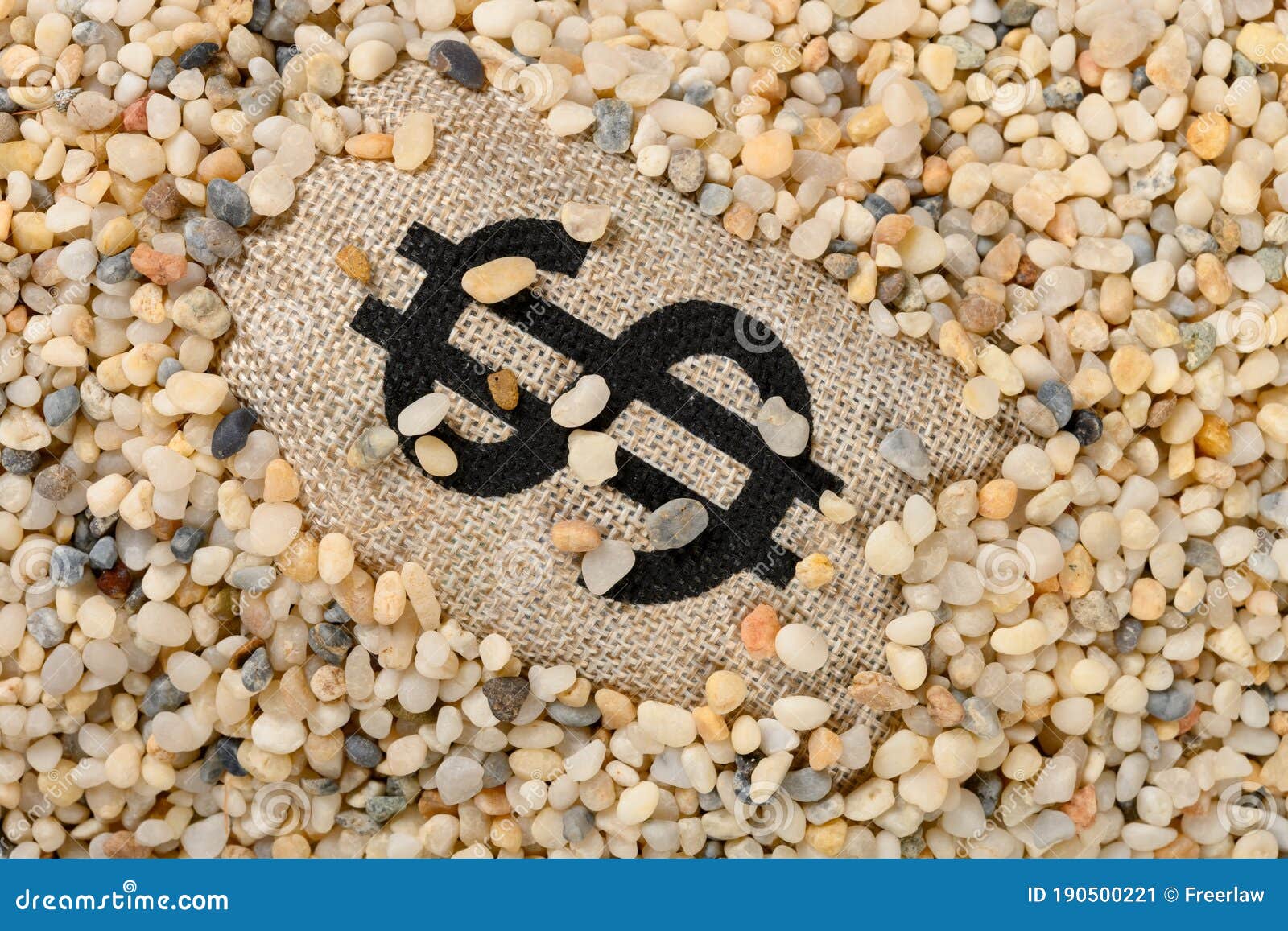 USD Money Bag Buried in To Rubble Stock Image - Image of pecuniary ...