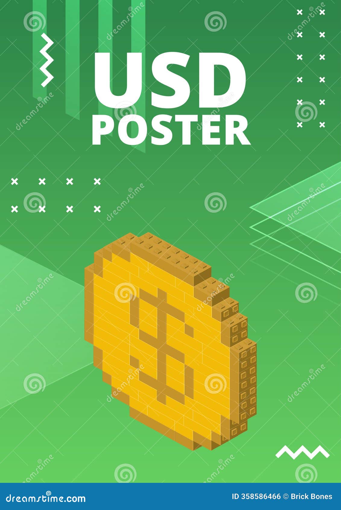 USD Poster for Print and Design. Vector Stock Illustration ...