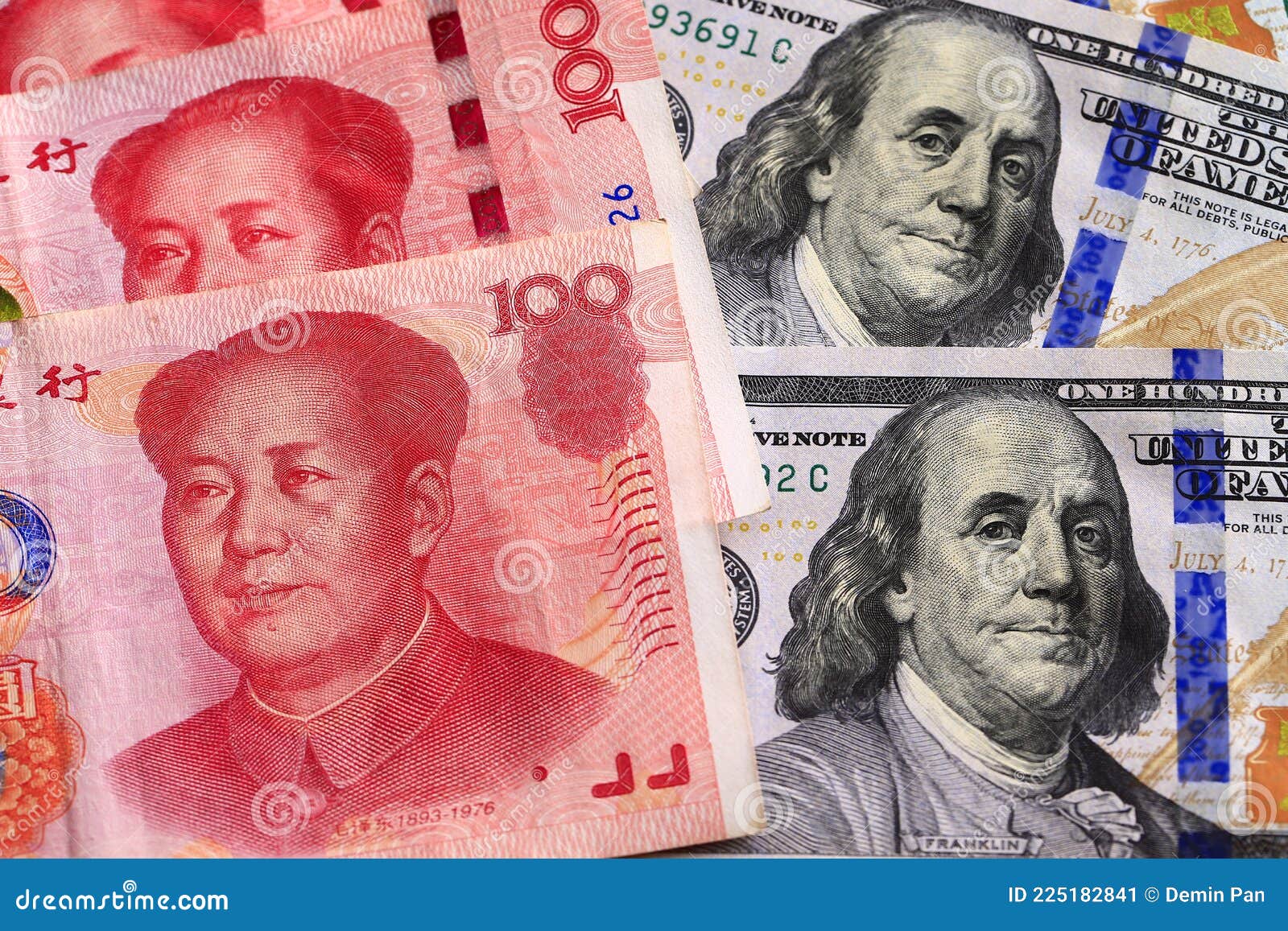 USD vs RMB stock image. Image of note, debt, banking - 225182841