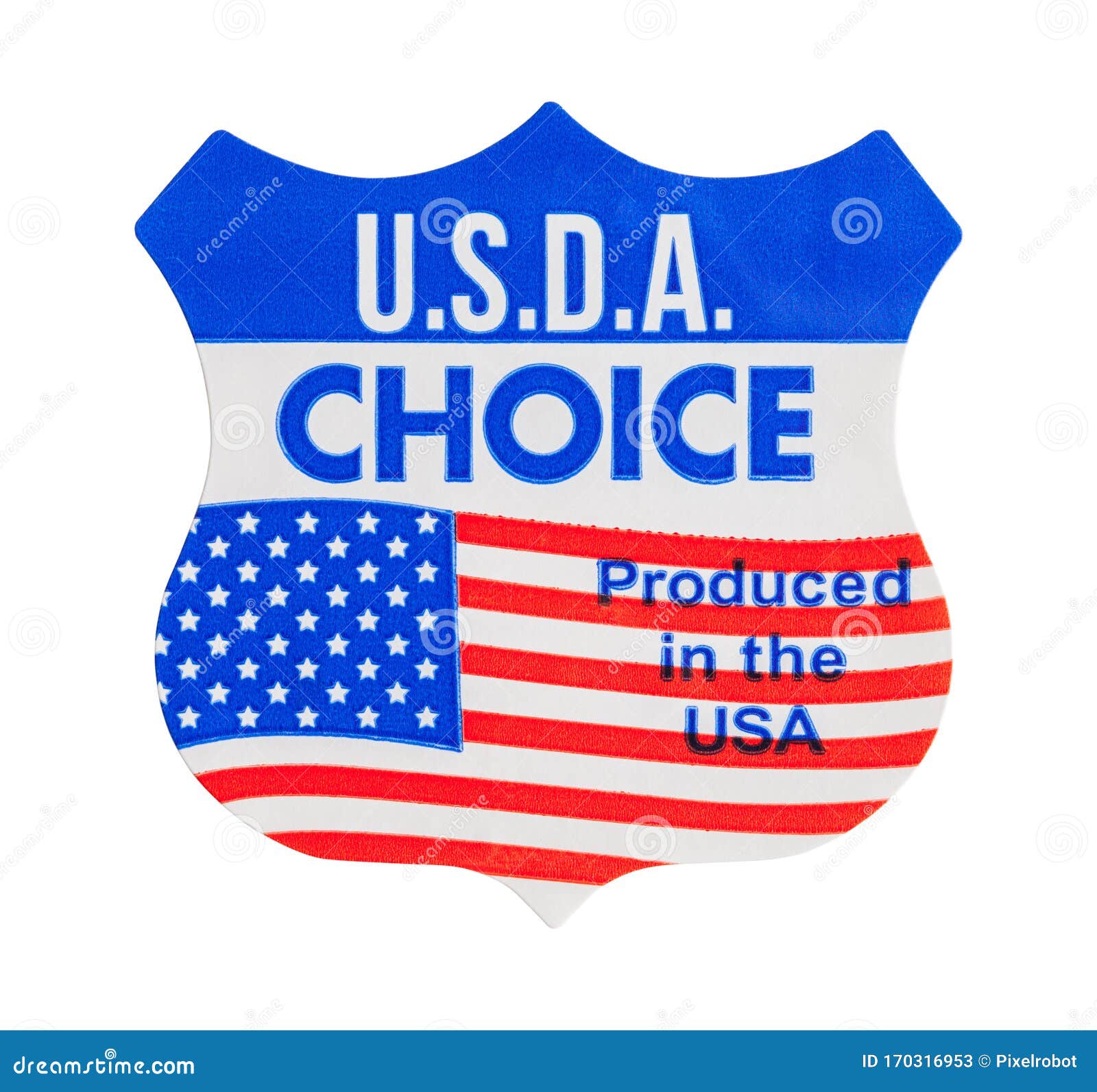 USDA Choice Sticker stock image. Image of flag, badge - 170316953