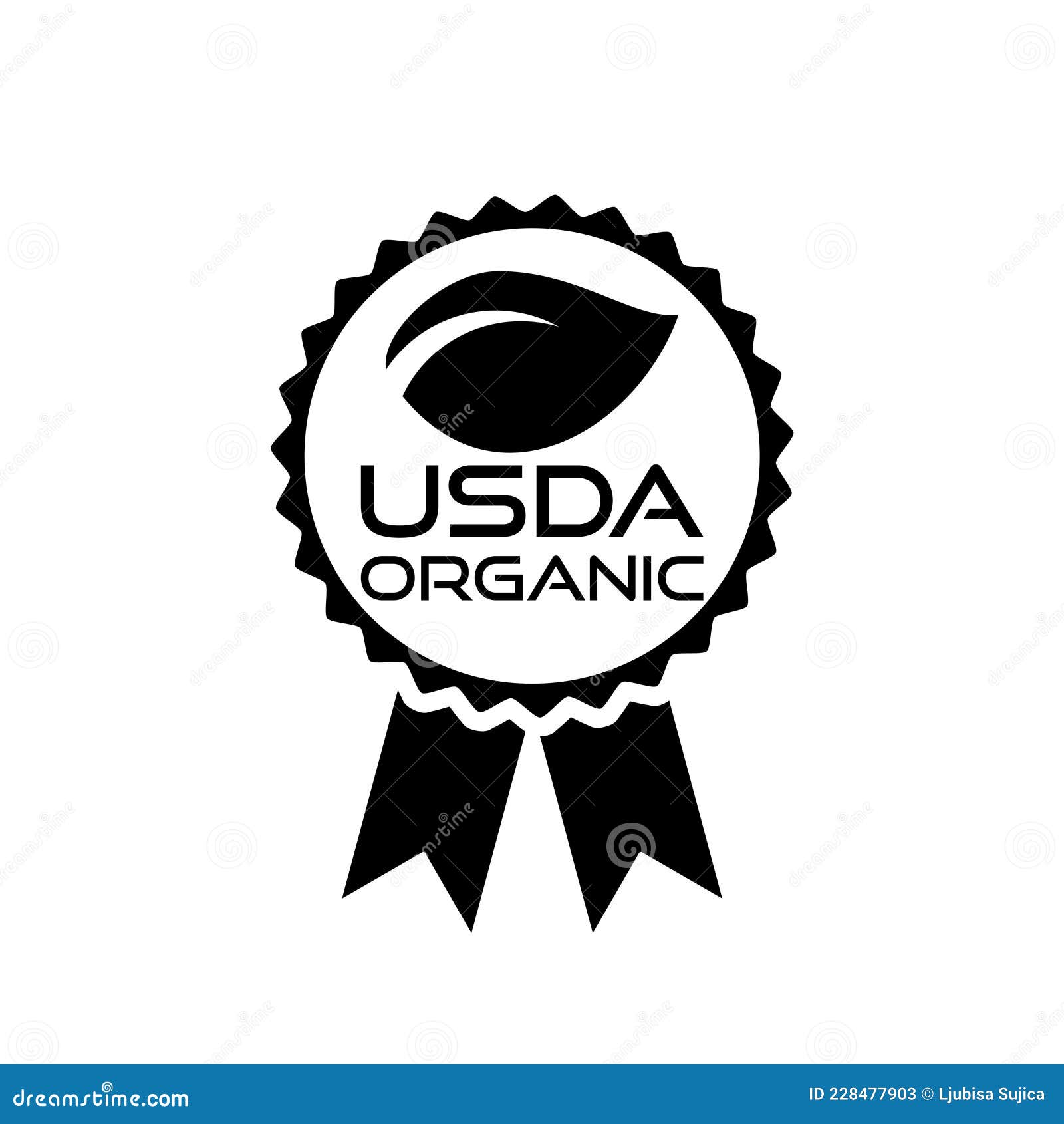 USDA Organic Emblems, Badge Isolated on White Background Stock Vector ...