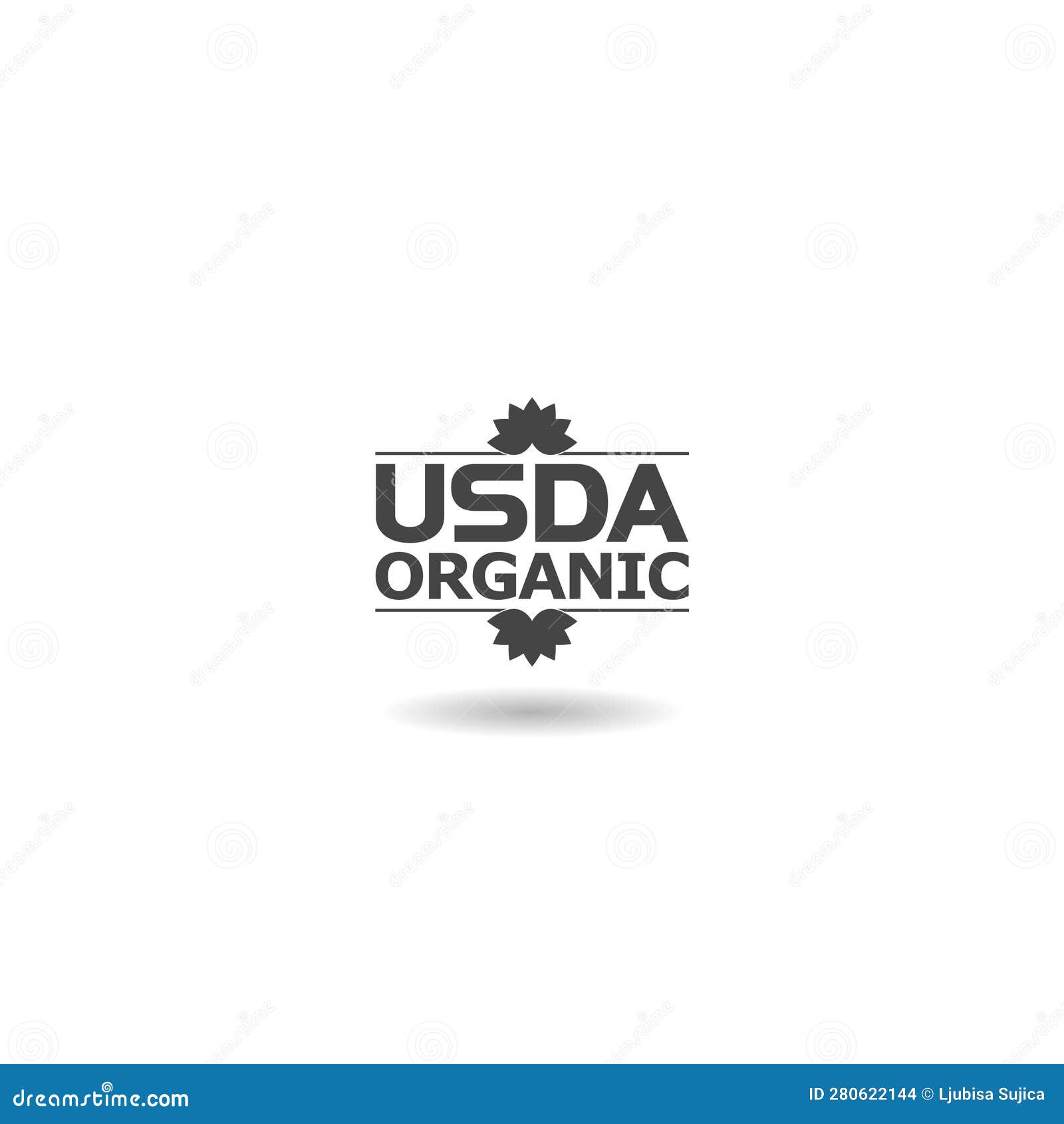USDA Organic Icon with Shadow Stock Vector - Illustration of handmade ...