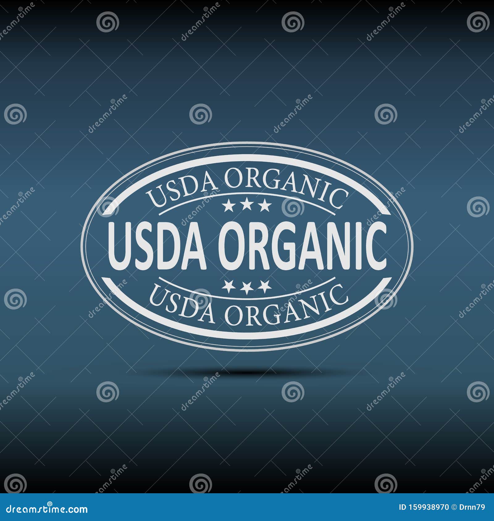 USDA Organic Web Label Badge Emblem on a Blue Background Stock Vector ...