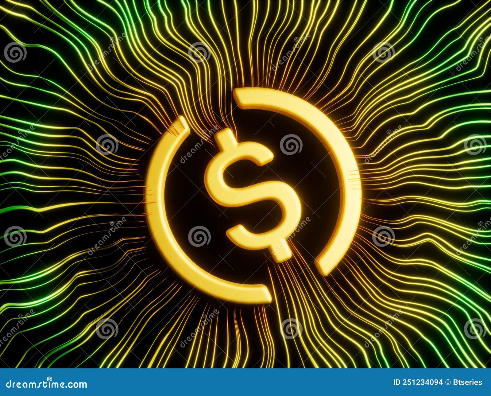 USDC Crypto Converging Lines Abstract Modern 3D Illustration Concept ...