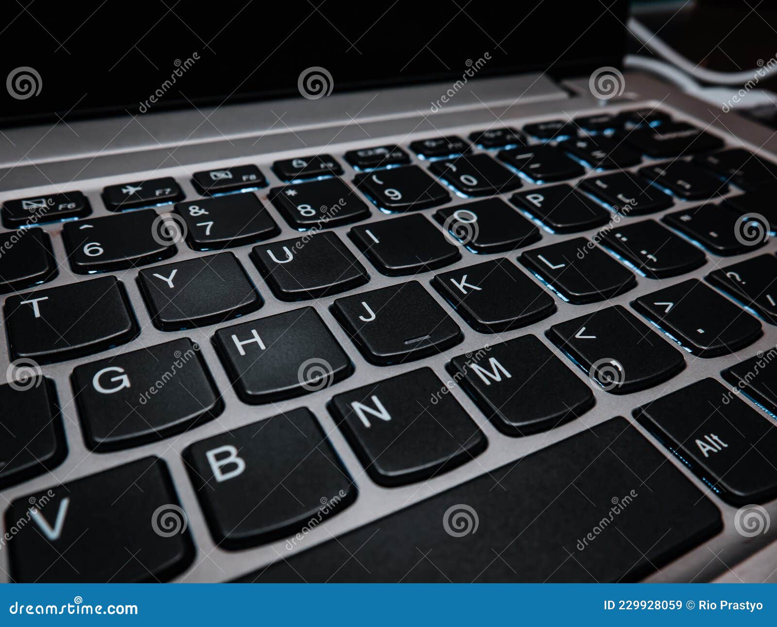 Standard Keyboard Used on Laptops that Use Backlit Lights Stock Image ...