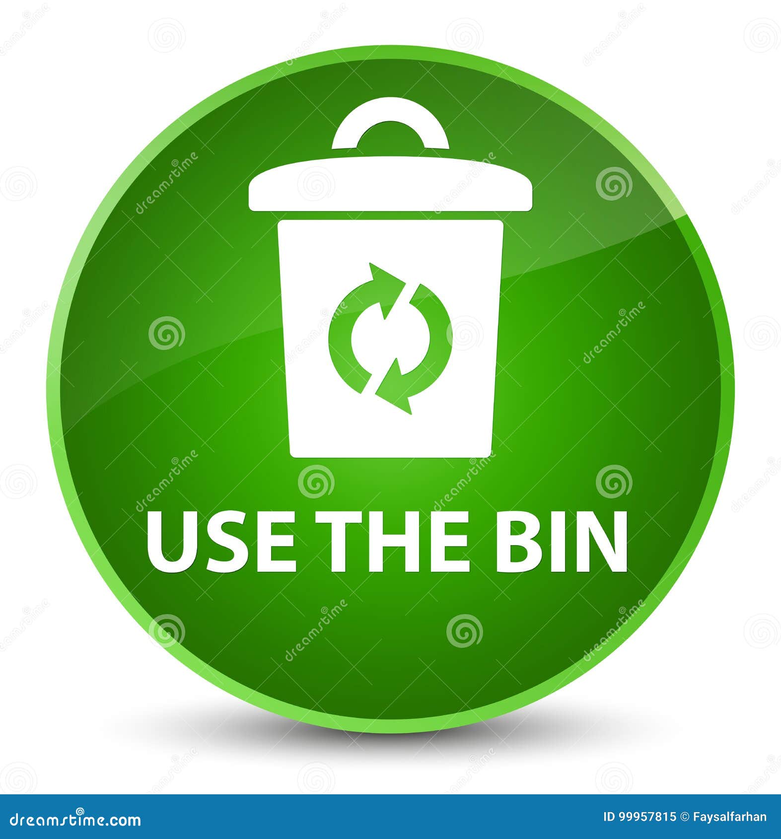 Use the Bin Elegant Green Round Button Stock Illustration ...