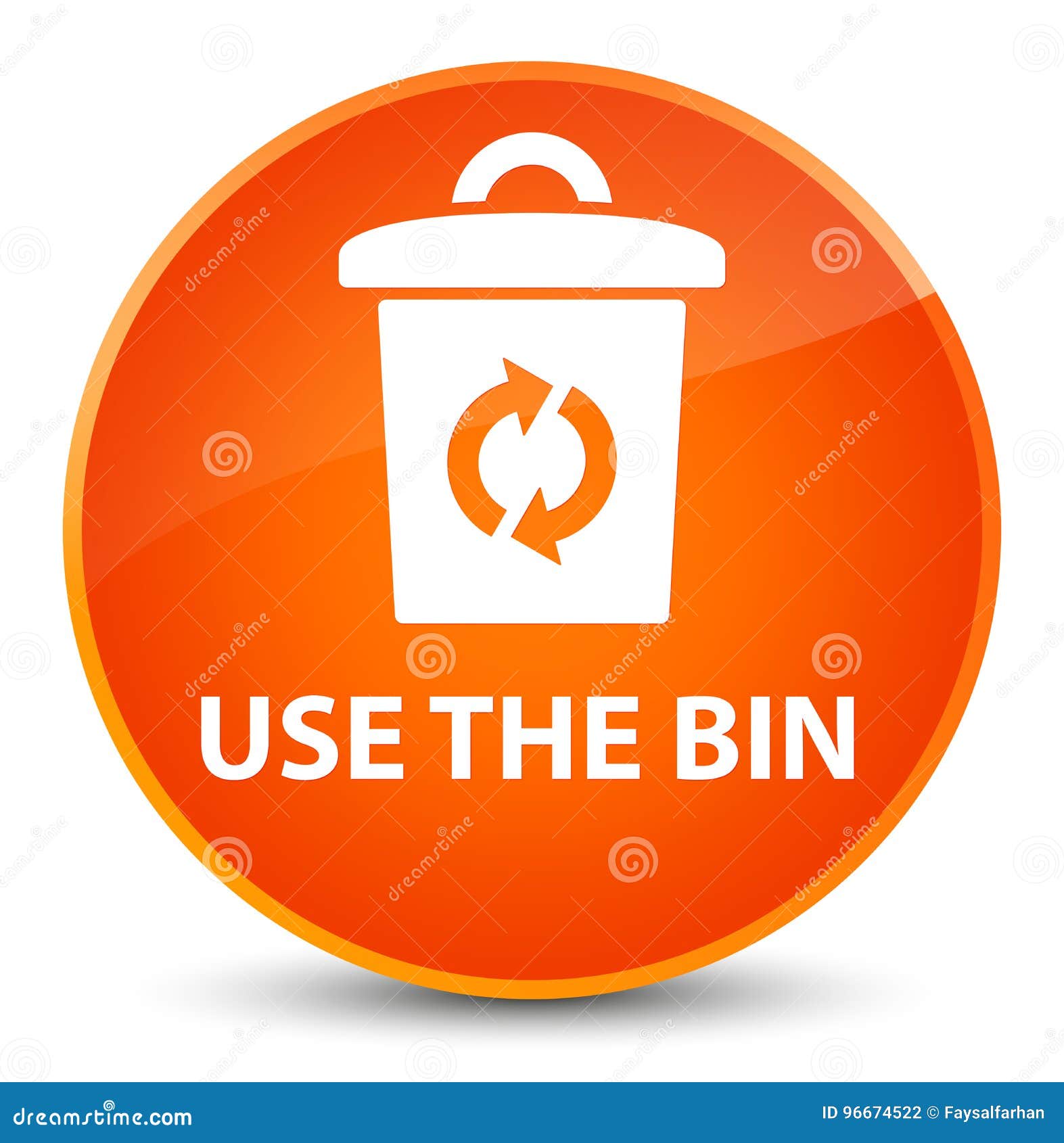 Use the Bin Elegant Orange Round Button Stock Illustration ...