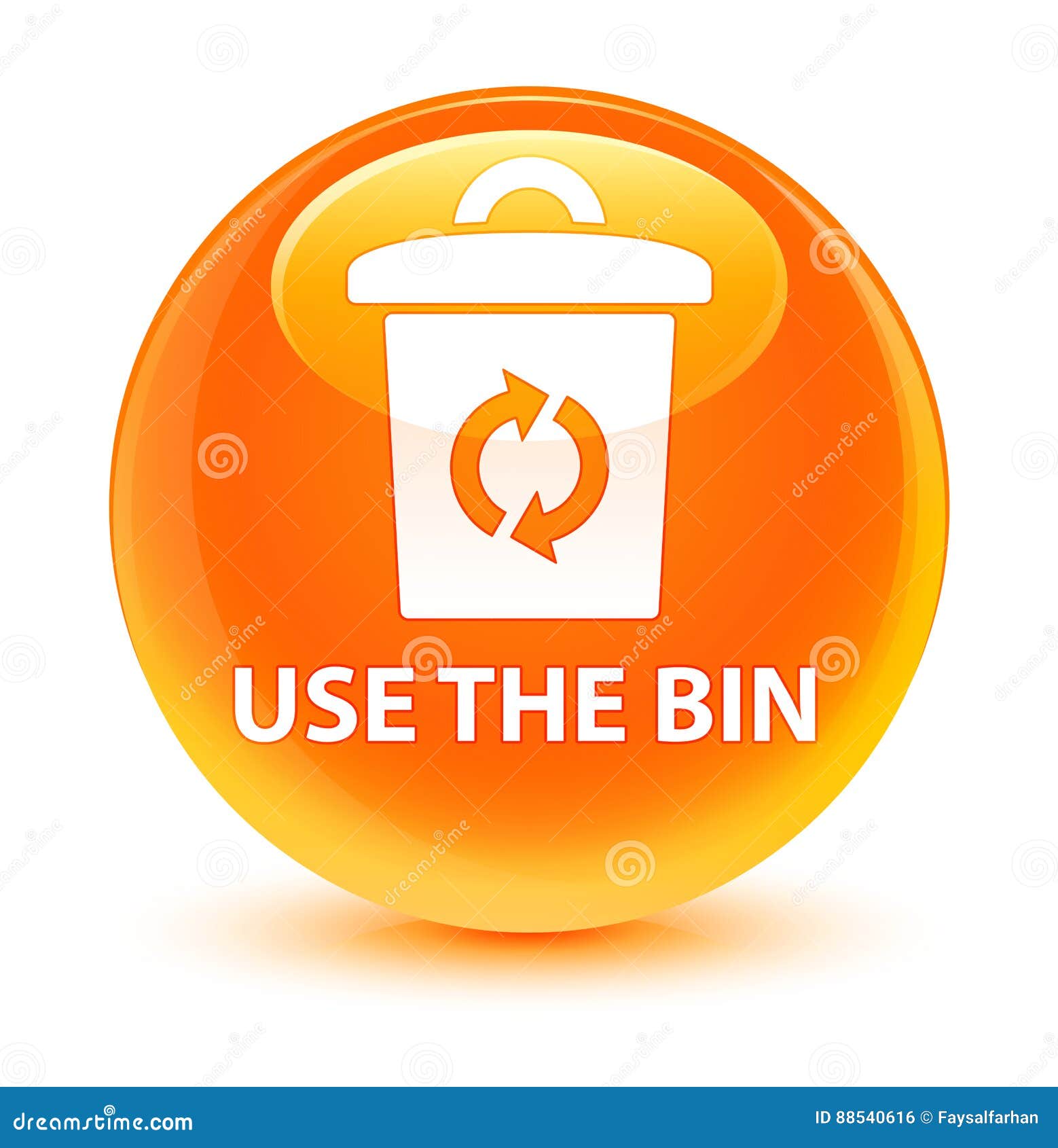 Use the Bin Glassy Orange Round Button Stock Illustration ...