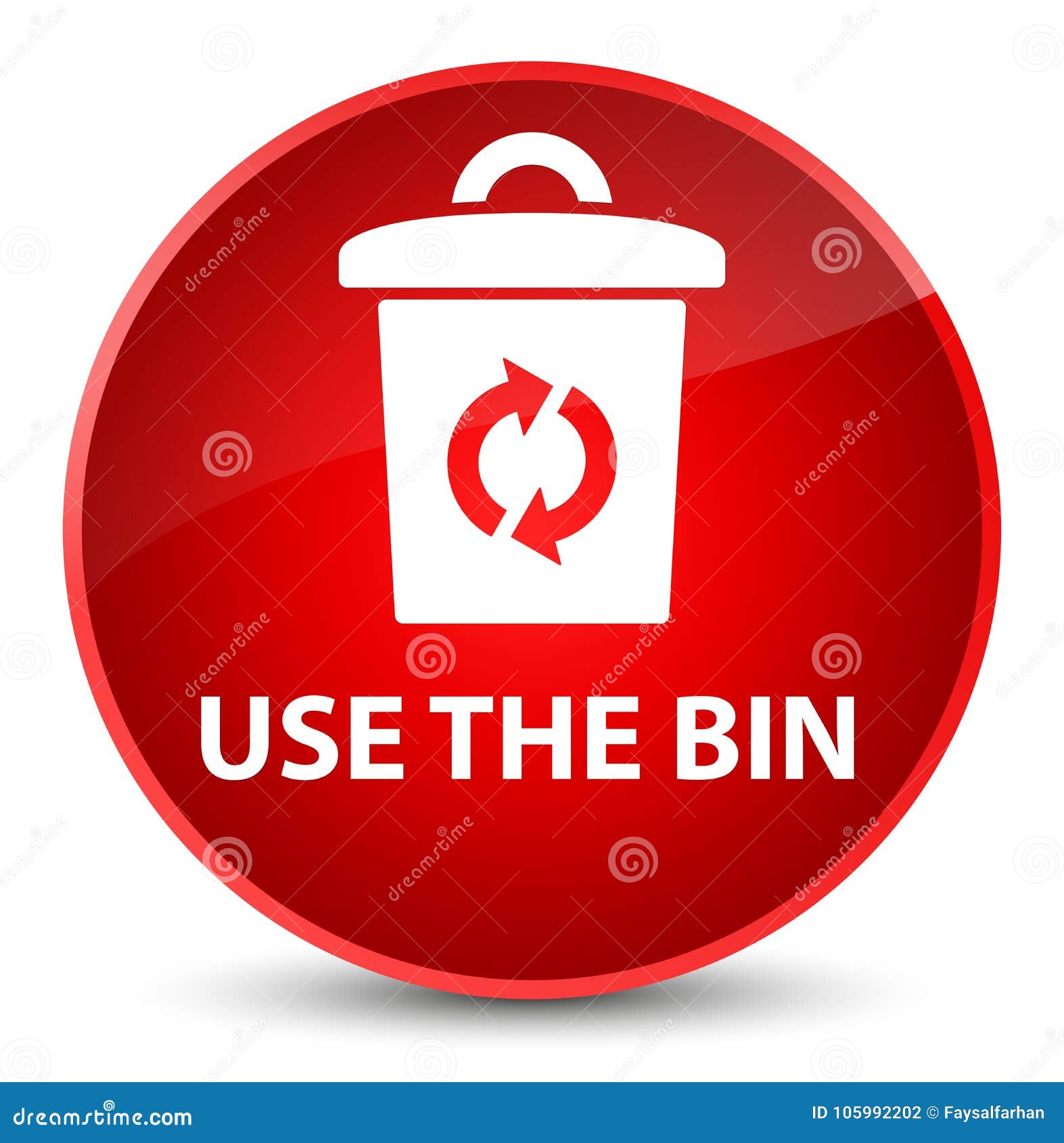 Use the Bin Elegant Red Round Button Stock Illustration - Illustration ...