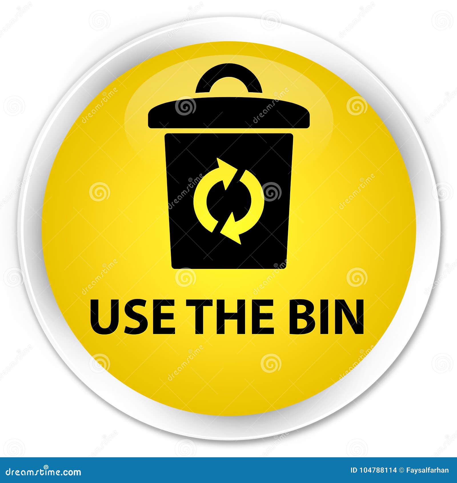 Use the Bin Premium Yellow Round Button Stock Illustration ...