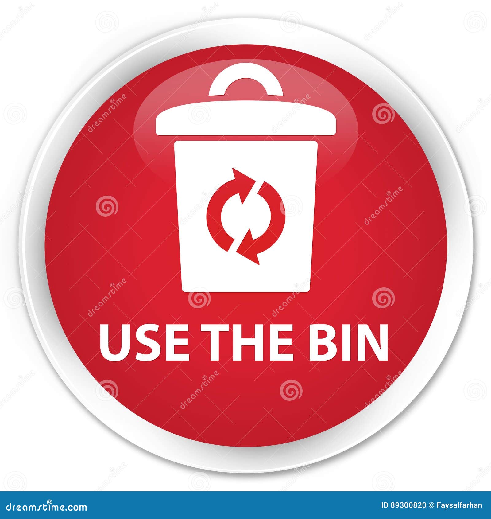 Use the Bin Premium Red Round Button Stock Illustration - Illustration ...