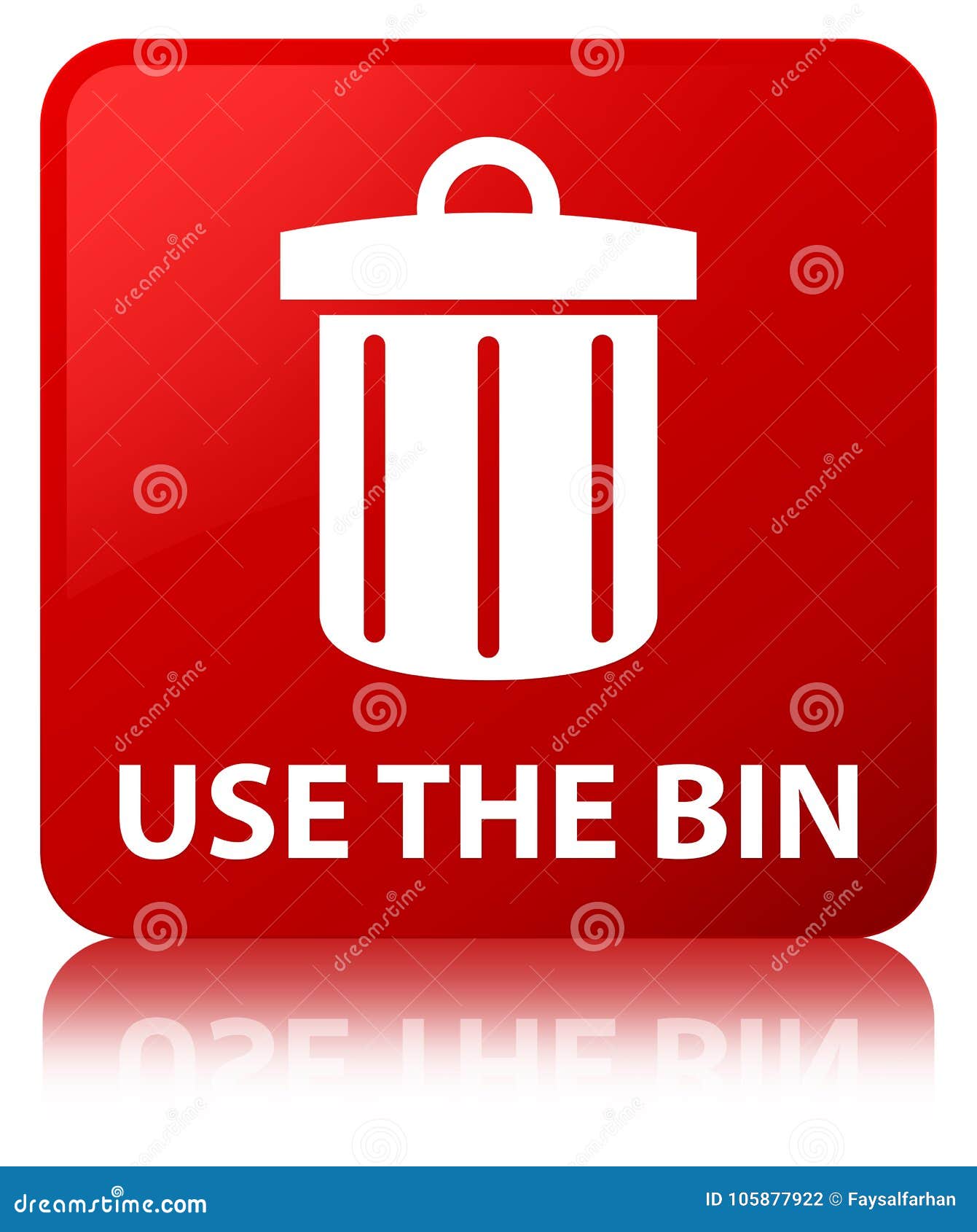 Use the Bin (trash Icon) Red Square Button Stock Illustration ...