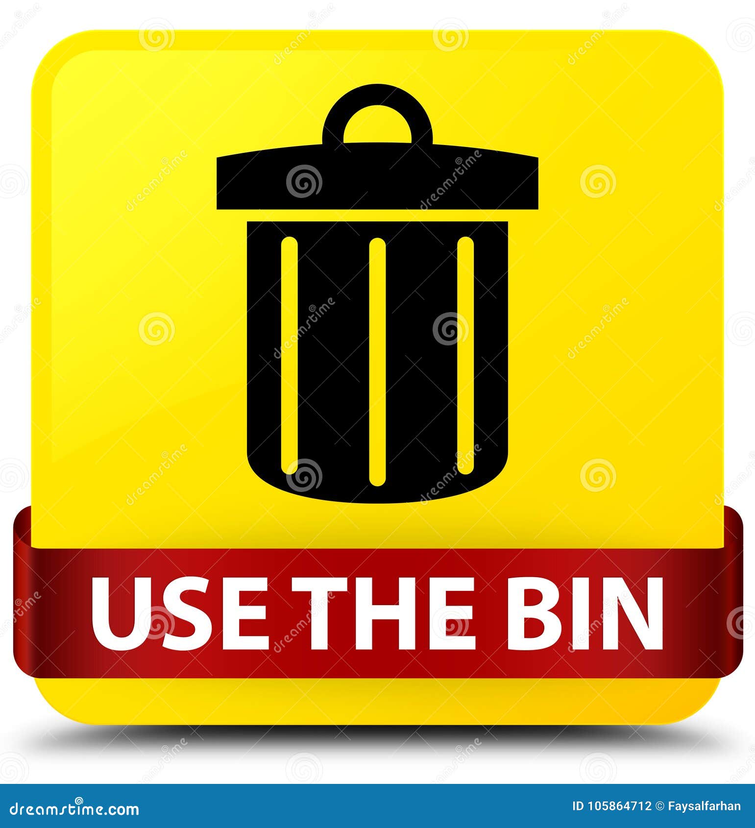 Use the Bin (trash Icon) Yellow Square Button Red Ribbon in Middle ...