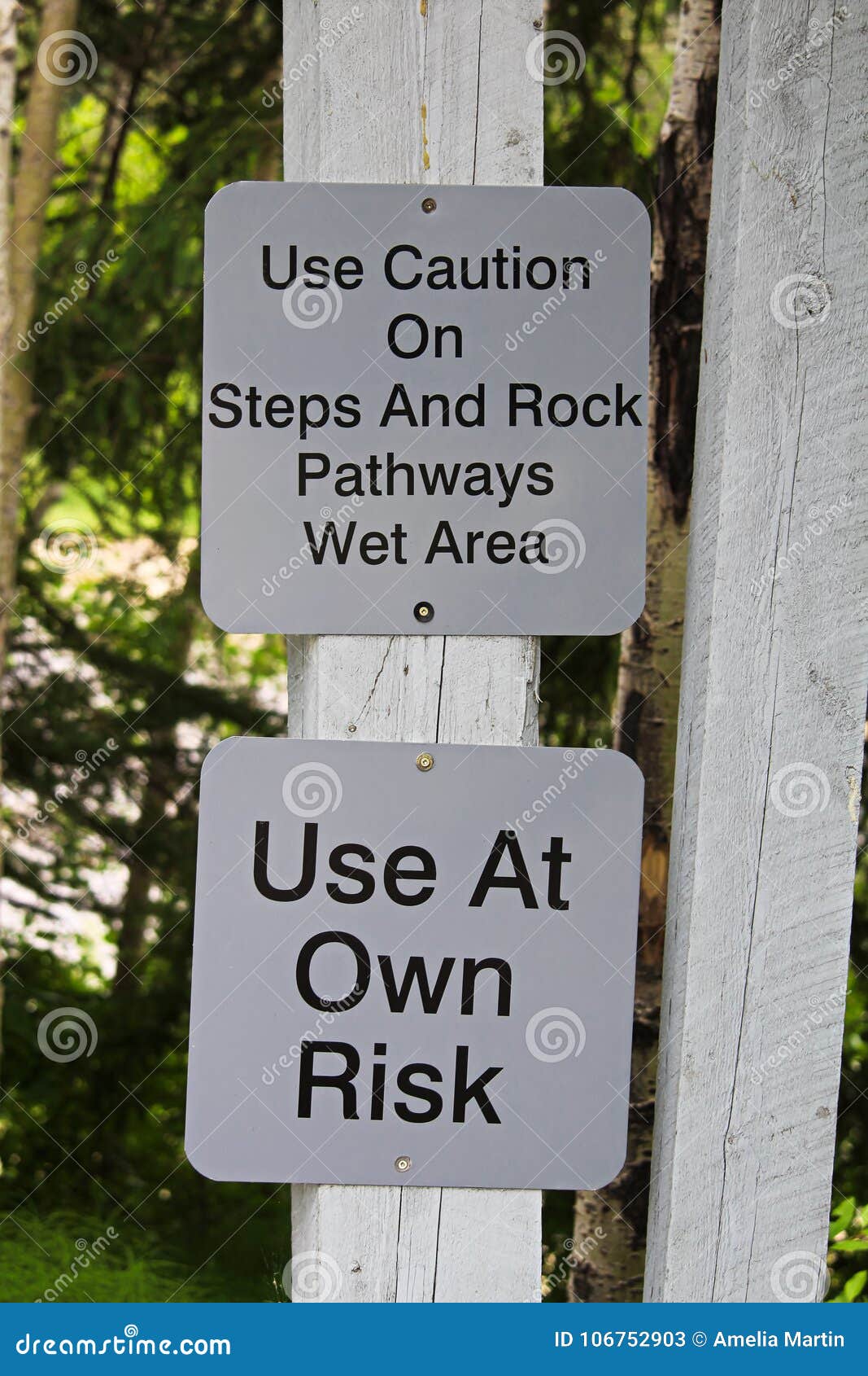 Use Caution on Steps and Rocks Sign Stock Image - Image of fall ...