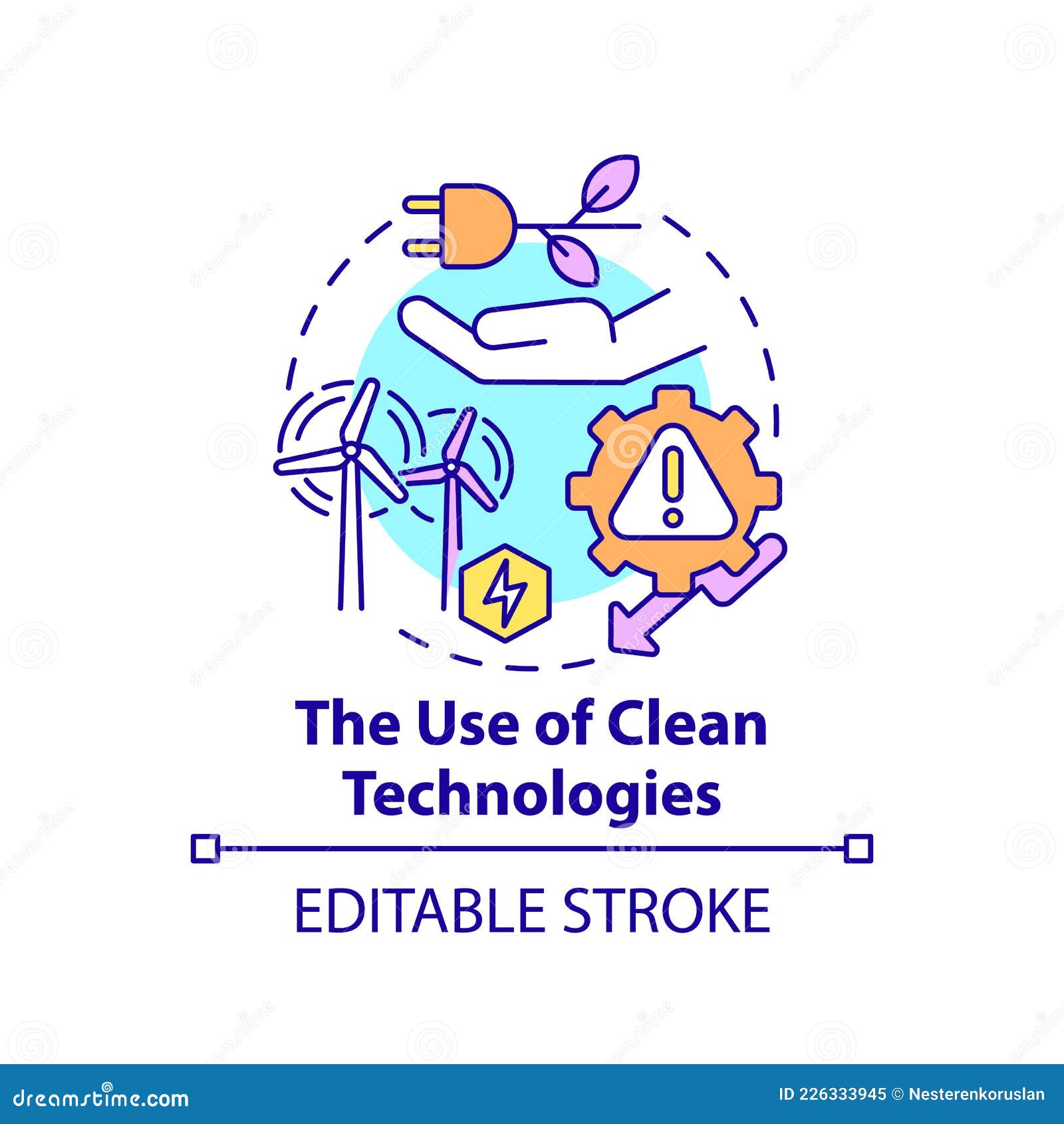 Use of Clean Technologies Concept Icon Stock Illustration ...