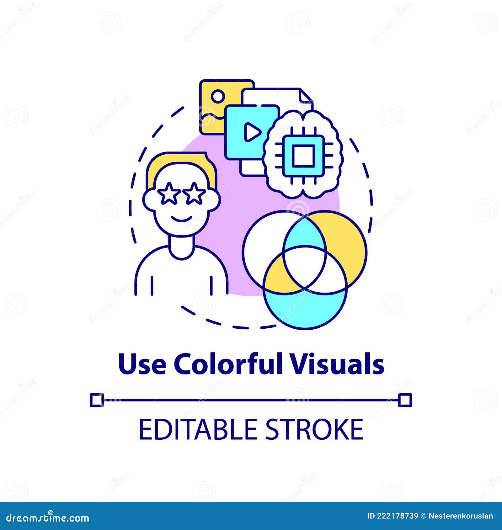 Use Colorful Visuals Concept Icon Stock Vector - Illustration of ...