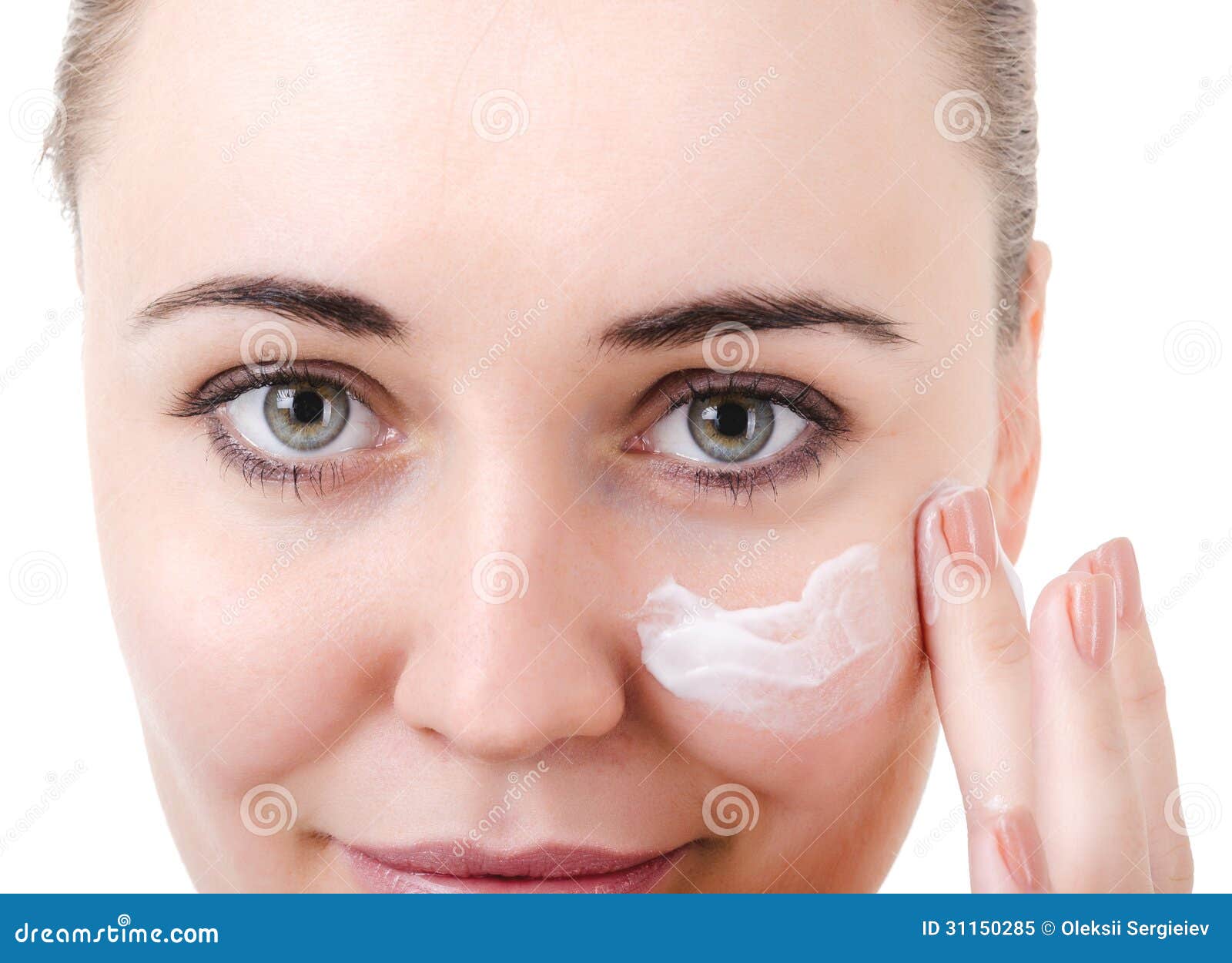 The Use of Cosmetics for Skin Care Stock Image - Image of applying ...