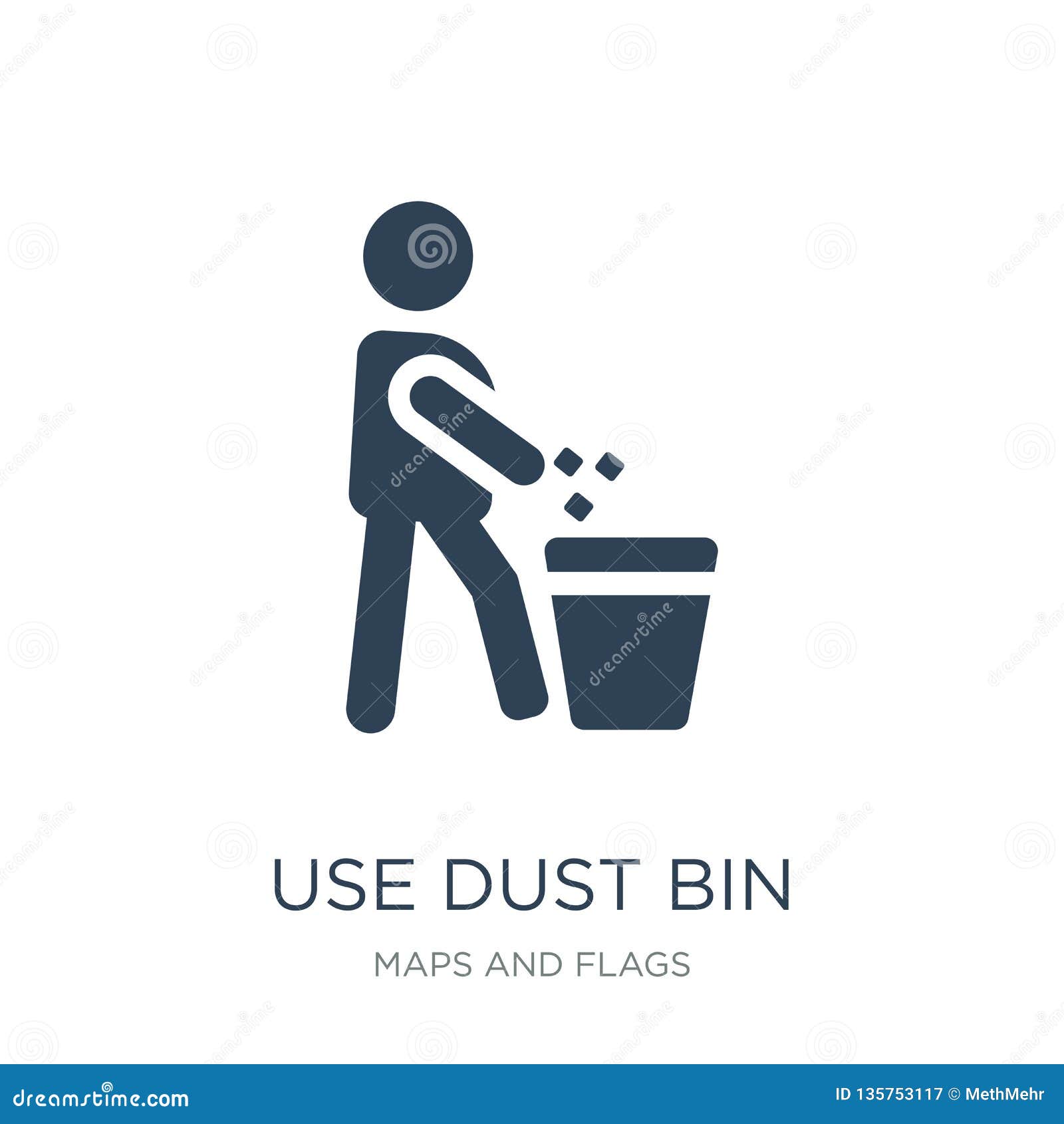 Use Dust Bin Icon in Trendy Design Style. Use Dust Bin Icon Isolated on ...