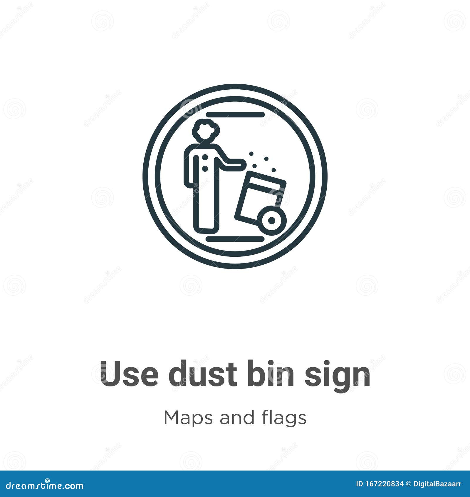 Use Dust Bin Sign Outline Vector Icon. Thin Line Black Use Dust Bin ...